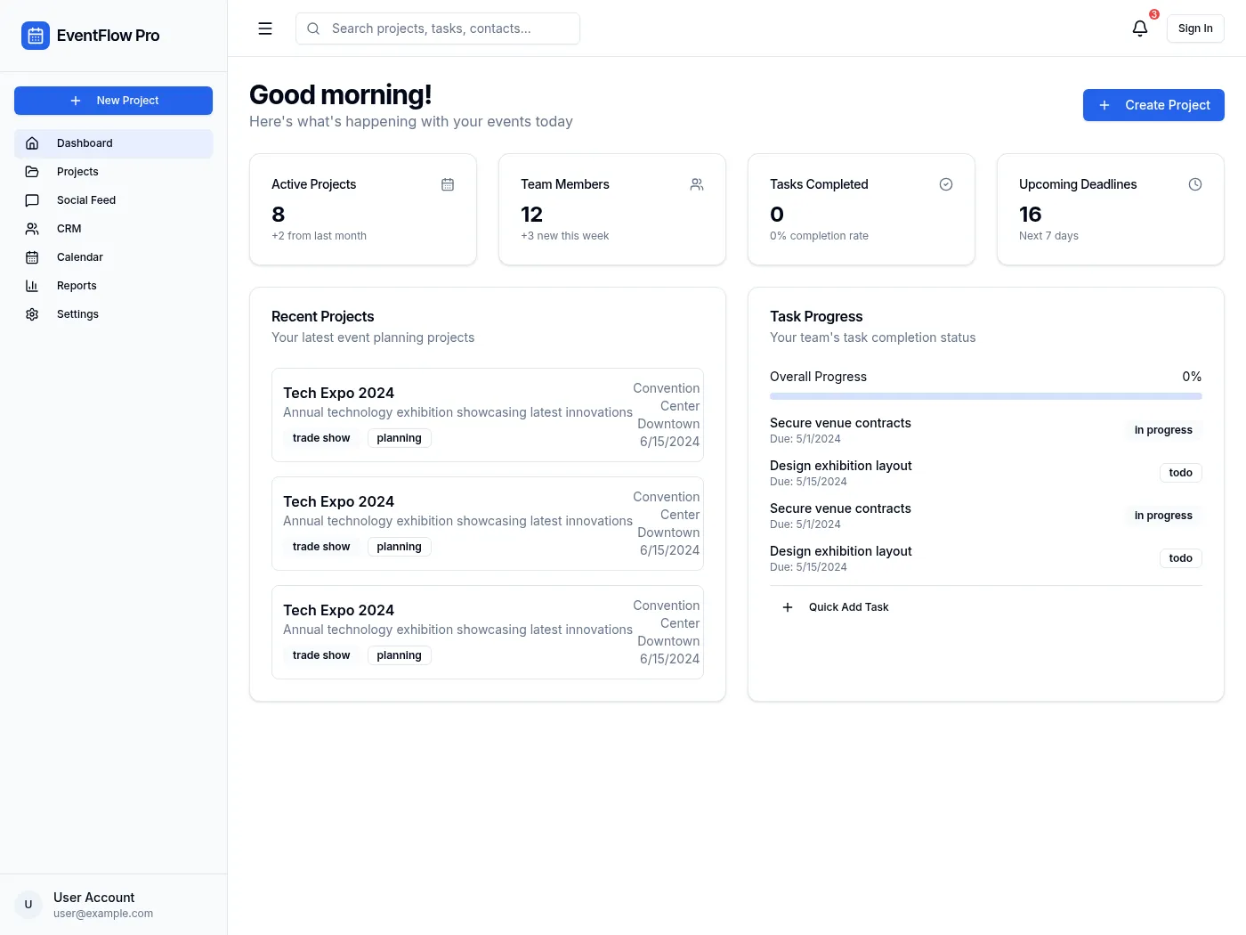 Blink.new: Die zentrale Plattform für Messe- & Eventplanung mit CRM, Social-Feed und Automation