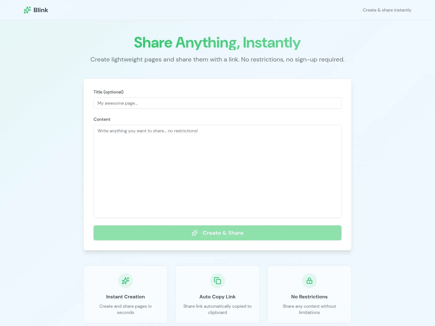 Blink.new Simplified Clone
