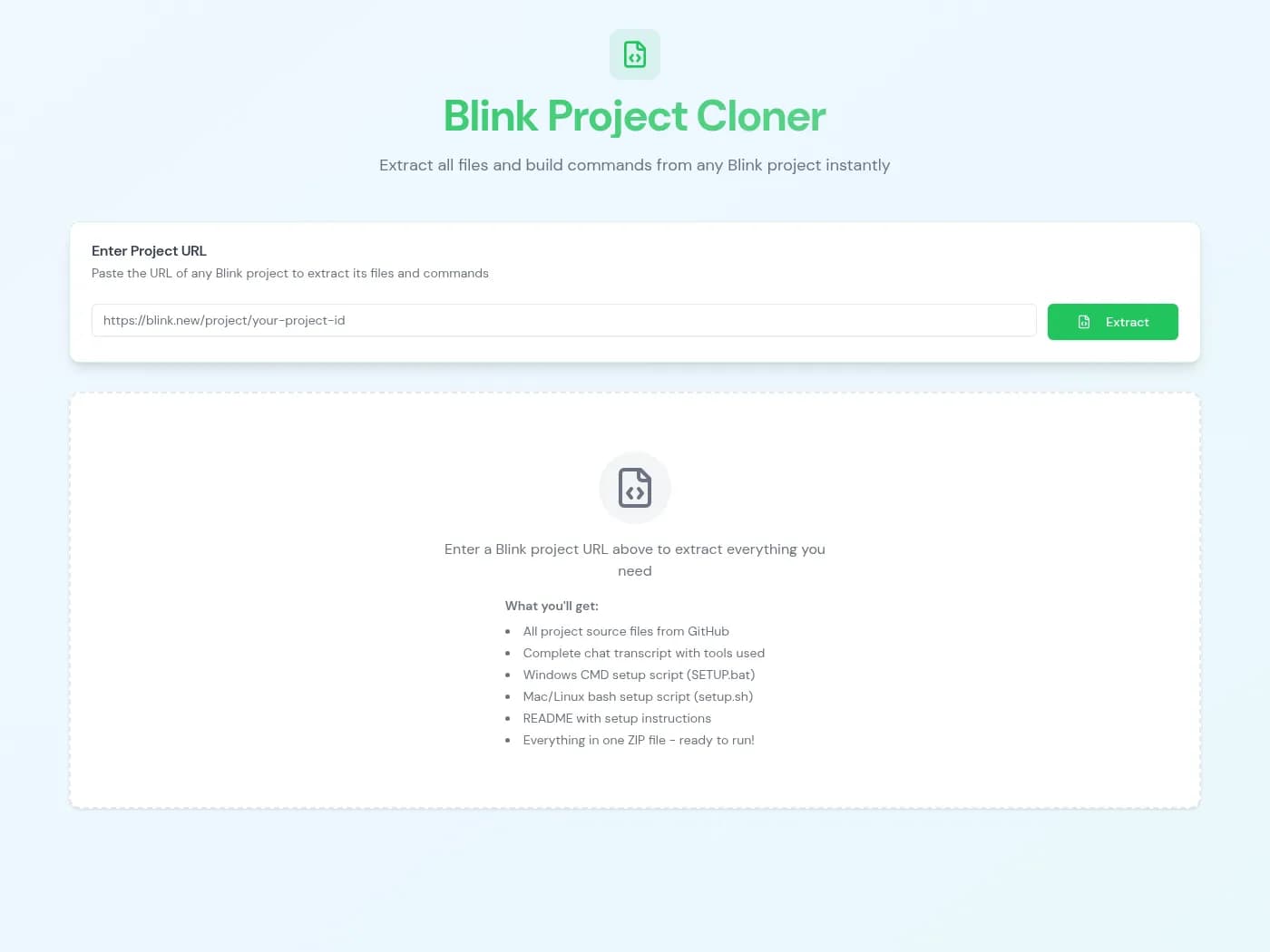 Blink Project AI Cloner & Command Extractor