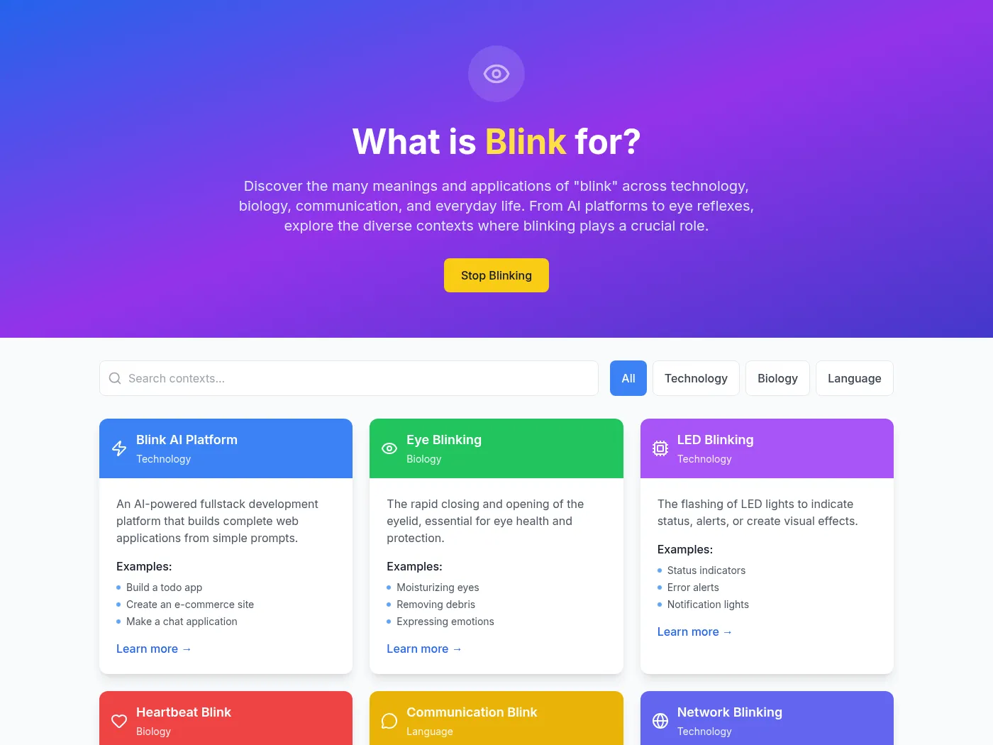 Blink Purpose Explorer