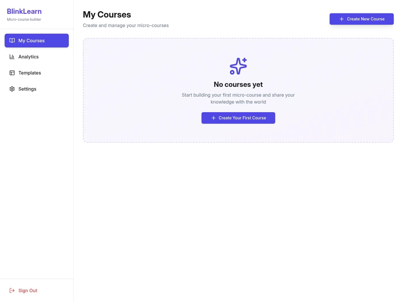 BlinkLearn Micro-Course Builder Platform