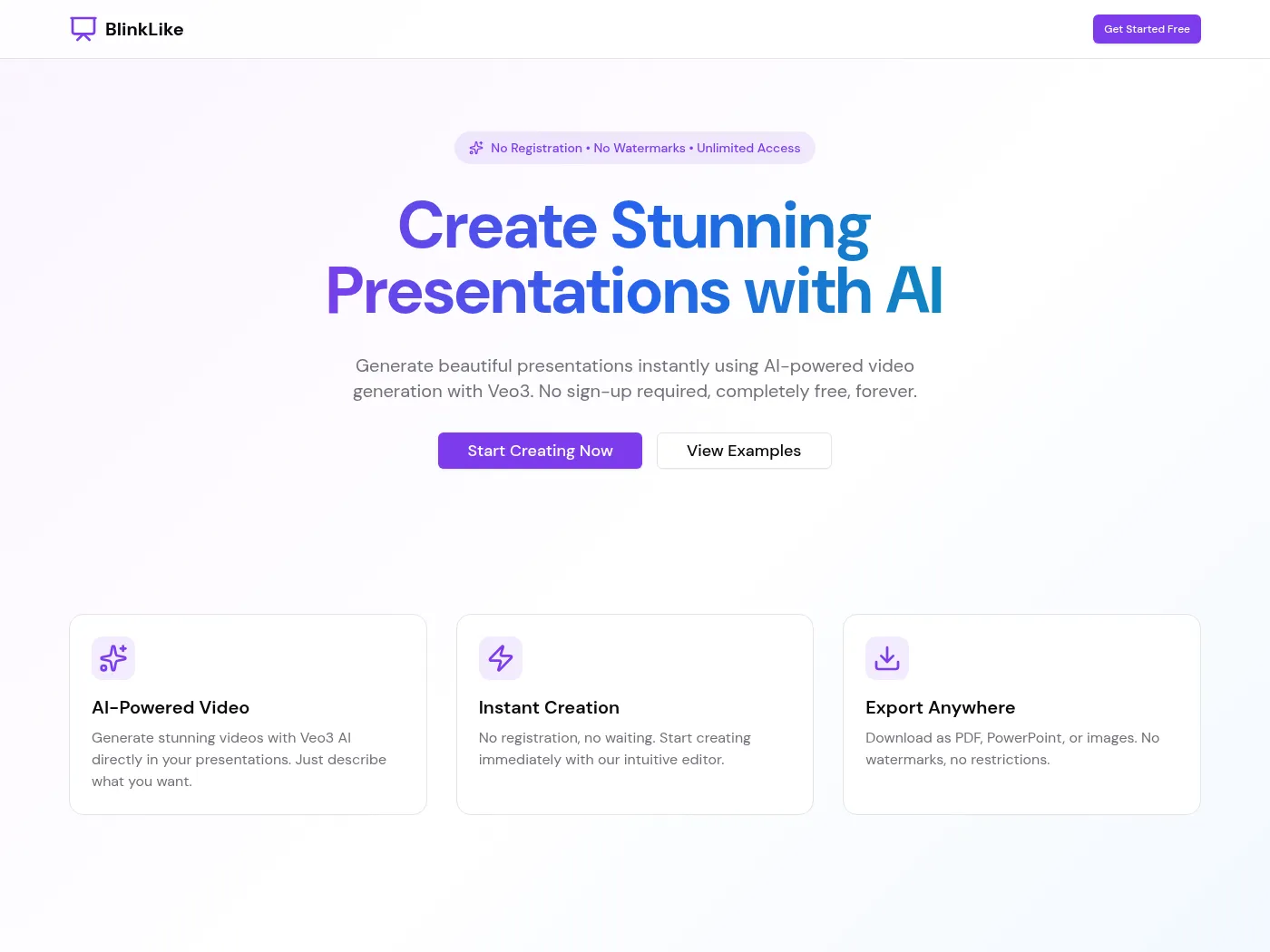 BlinkLike - Instant Presentation Builder Without Limits