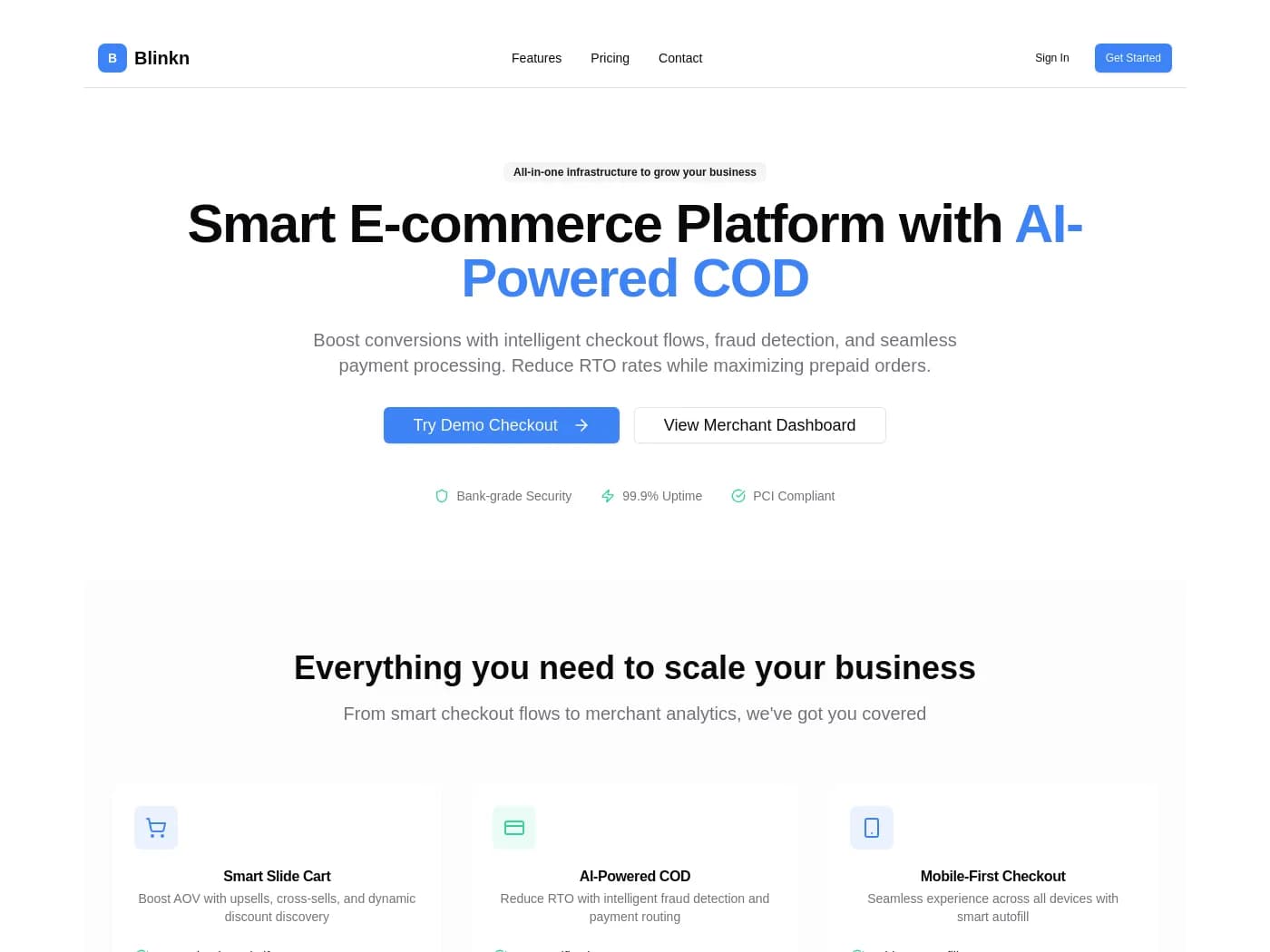 Blinkn - E-commerce COD & Checkout Platform