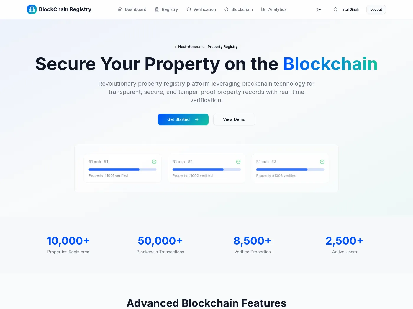 Blockchain Property Registry Platform