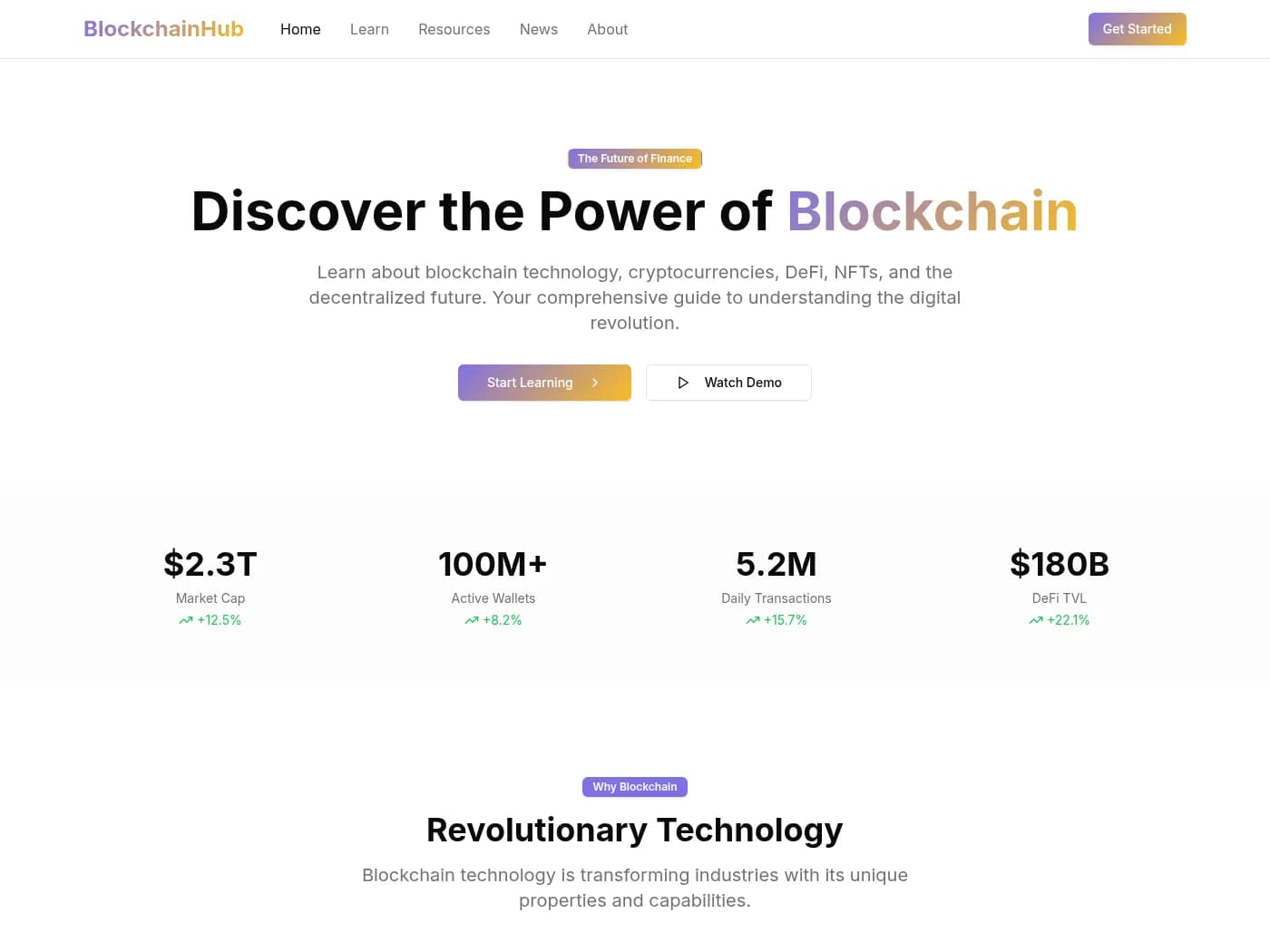 Blockchain Information Website