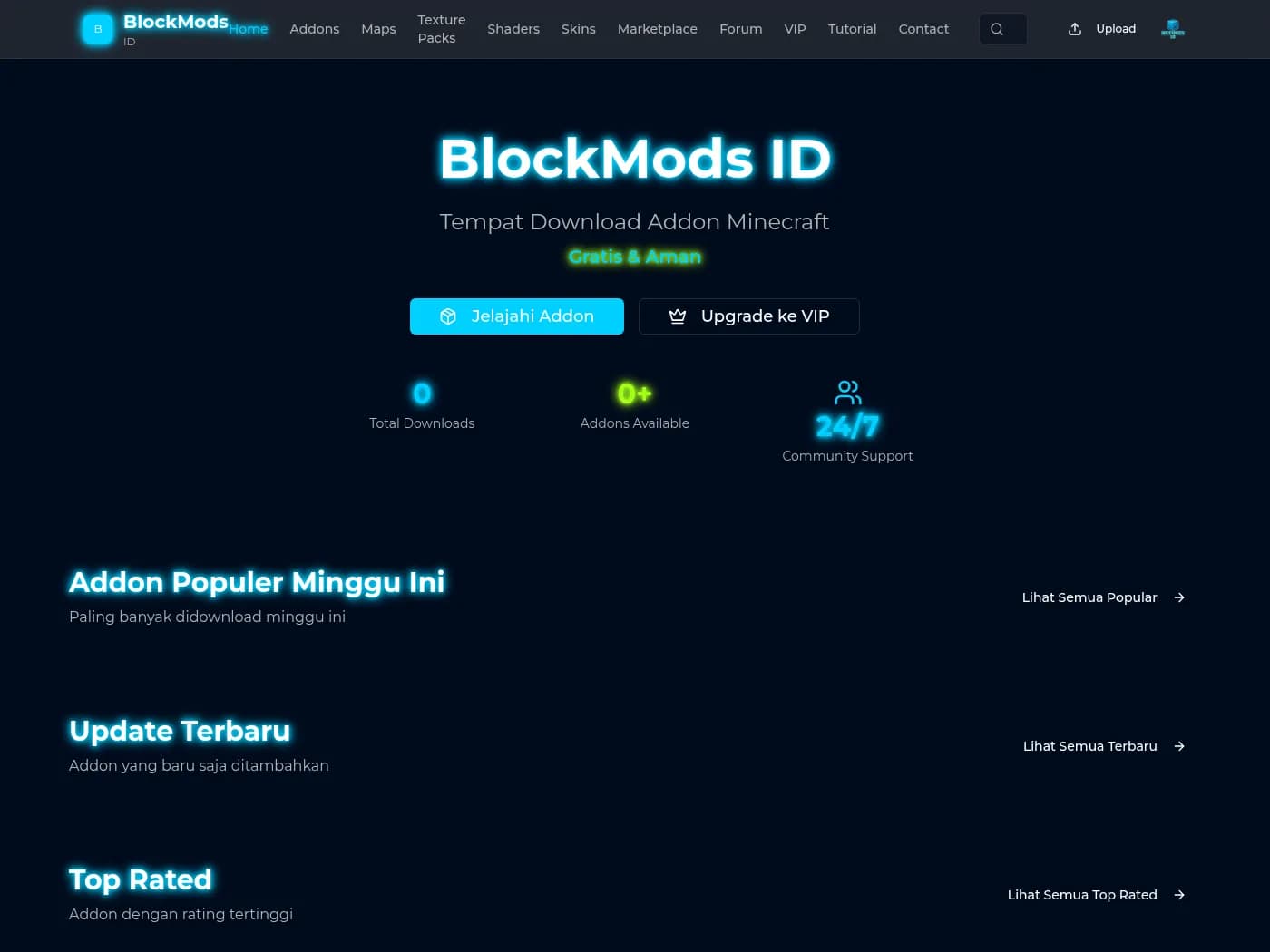 BlockMods ID – Neon Minecraft Addons & Community Portal