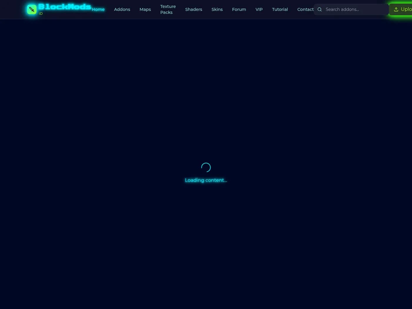 BlockMods ID — Indonesian Minecraft Addon Portal & Community with Neon Glow, Marketplace, VIP System, and DANA Integration