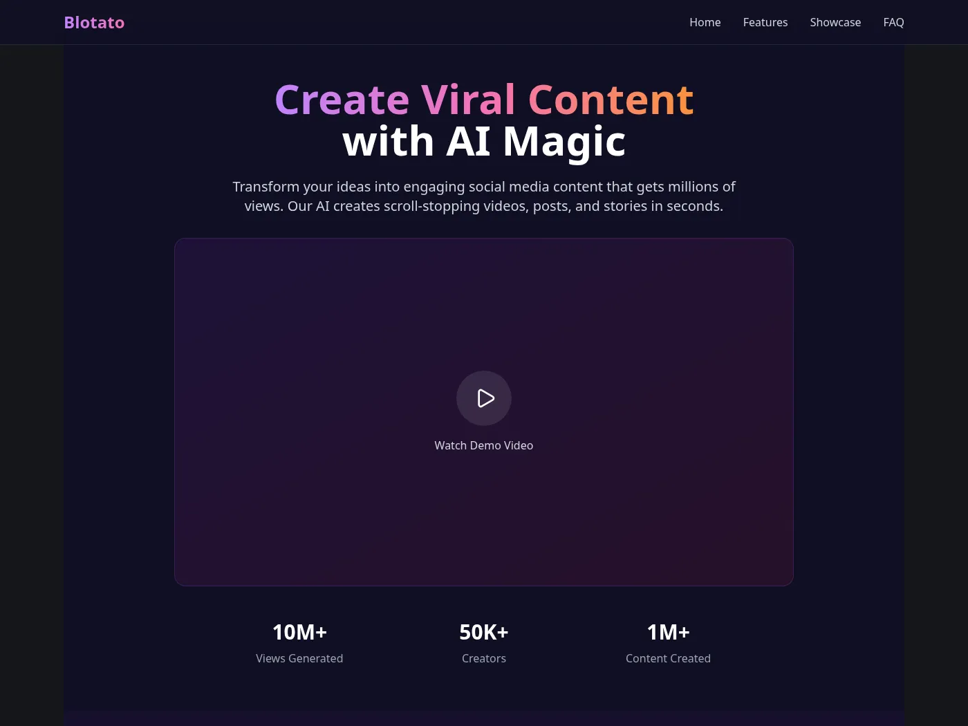 Blotato Website Clone (No Pricing)