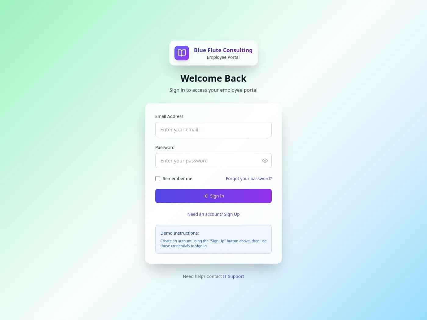Blue Flute Consulting Employee Portal