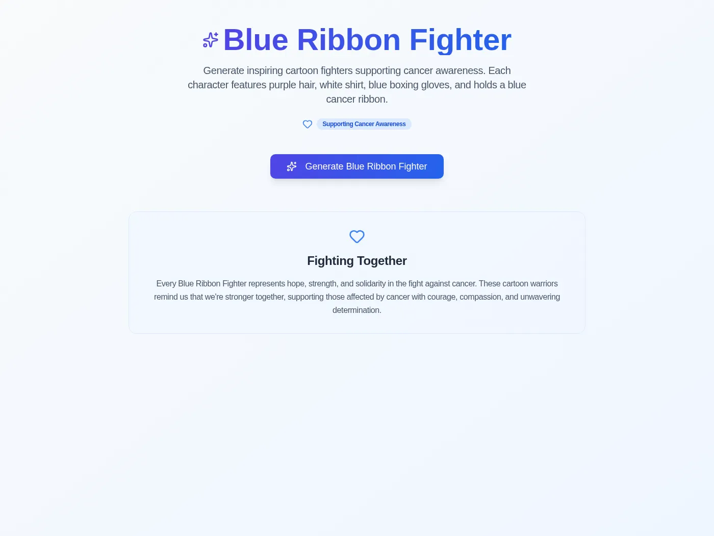 Blue Ribbon Fighter Cartoon Generator