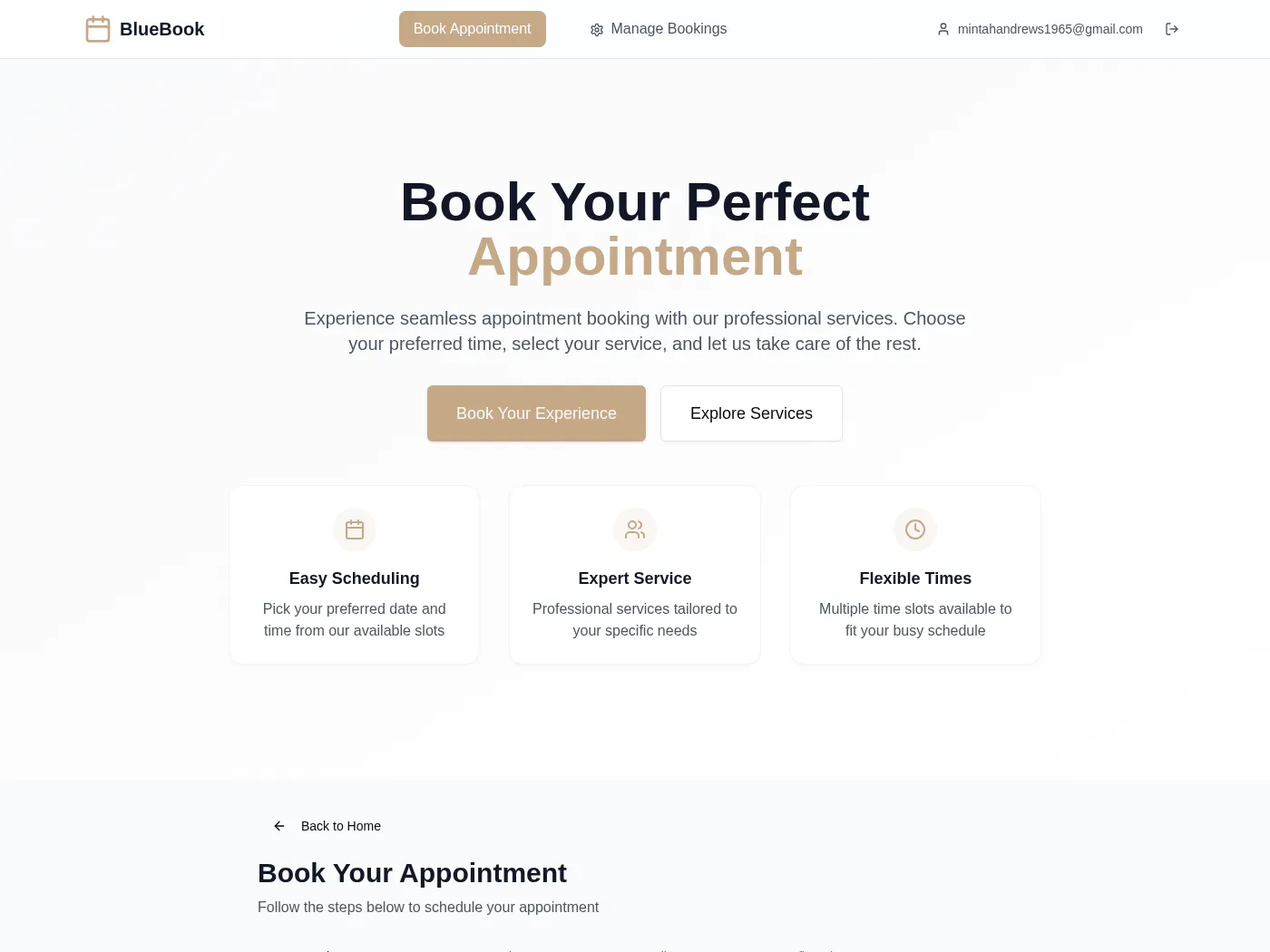 BlueBook: Minimalist Appointment Booking Platform