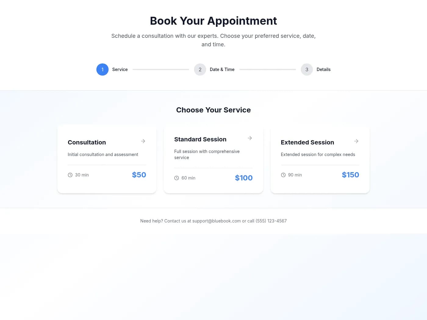BlueBook: Seamless Booking Website for Appointments