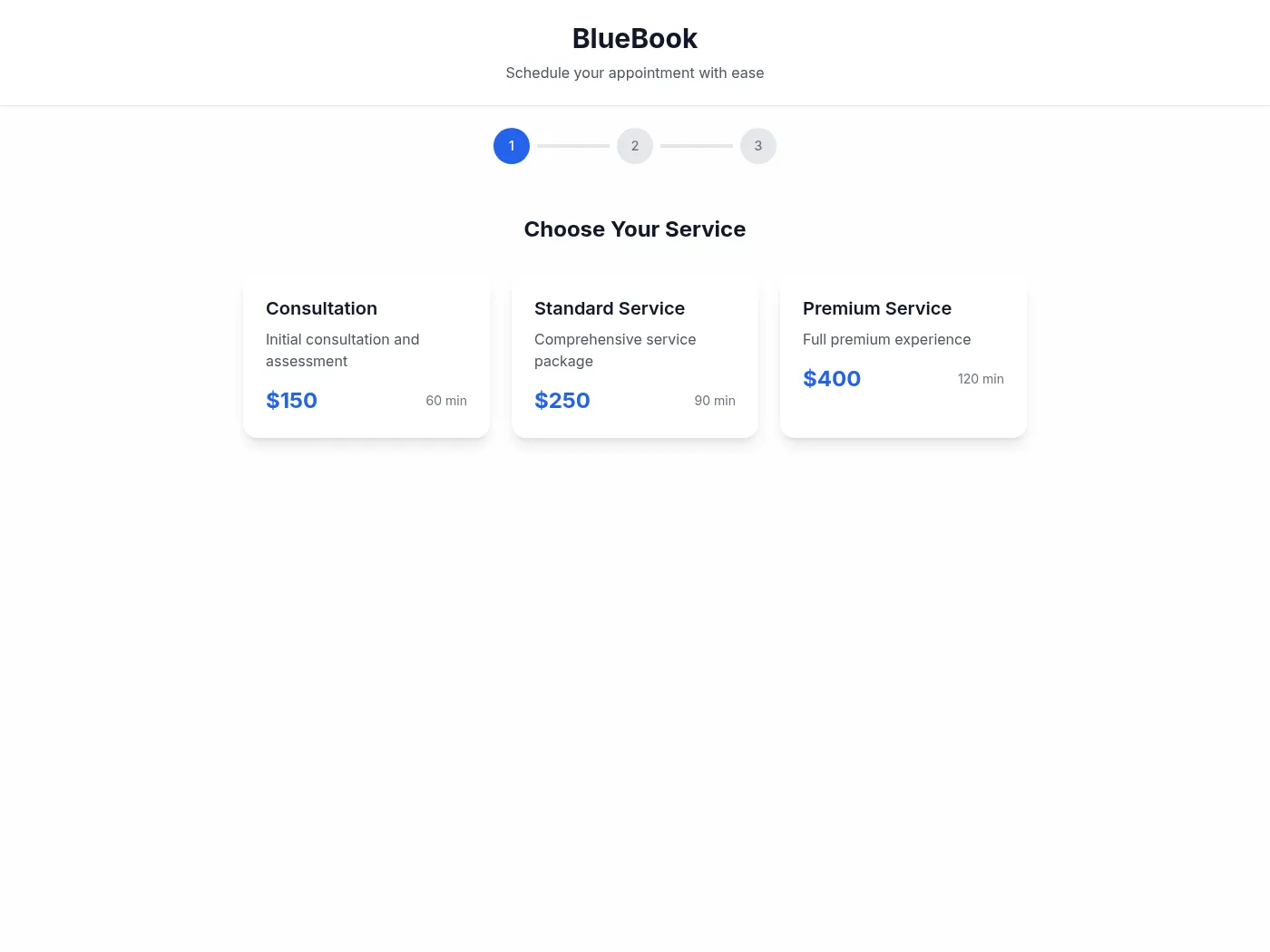 BlueBook - Minimalist Booking Platform