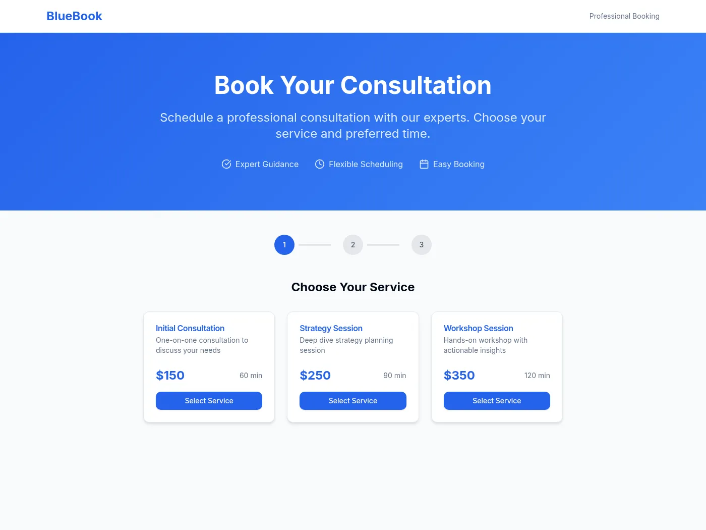 BlueBook: Minimalist Appointment Booking Platform