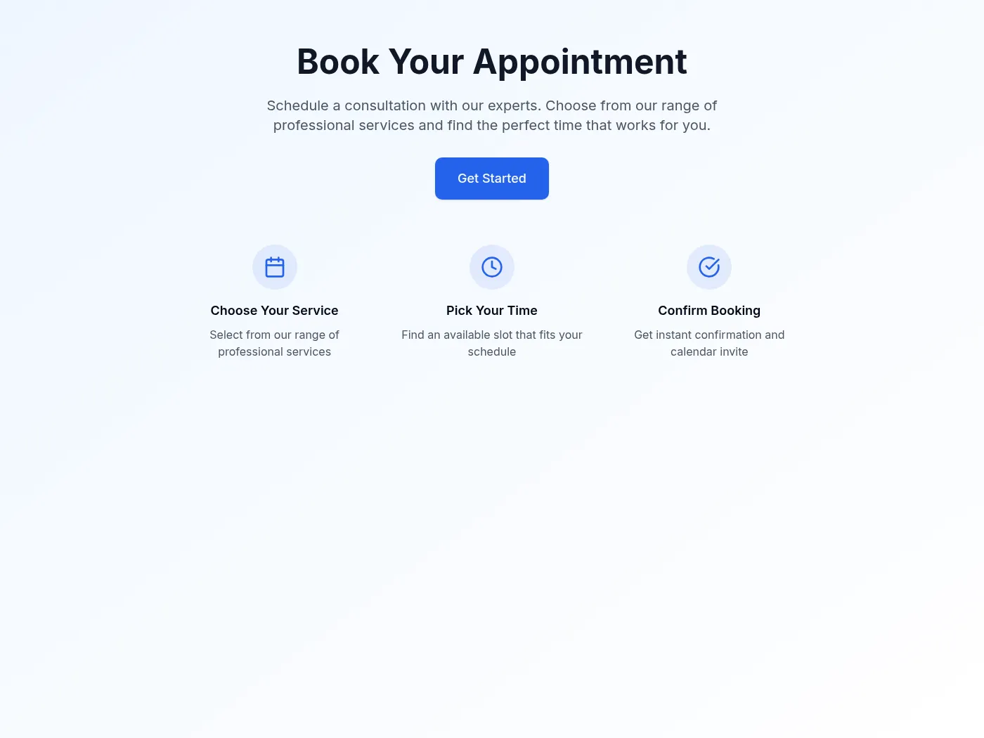 BlueBook: Minimalist Booking Website for Appointments