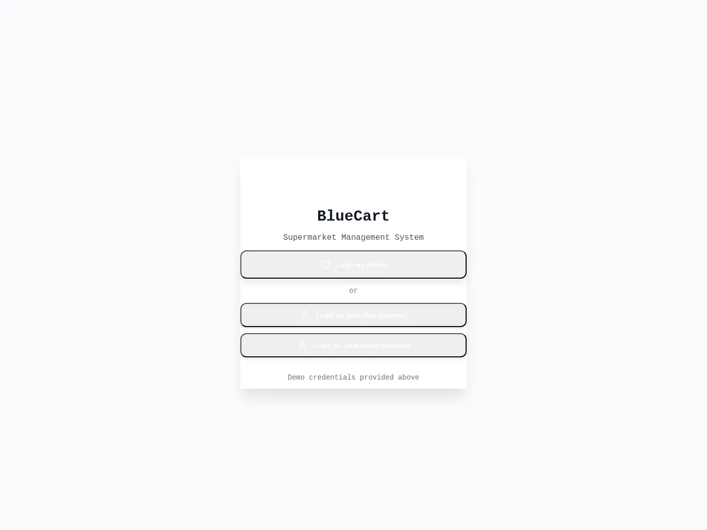 BlueCart Supermarket Cashier & Management System