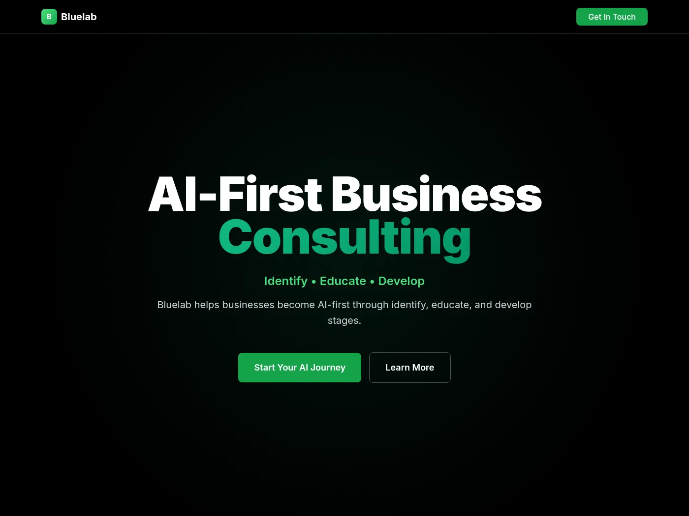 Bluelab AI-First Business Website Clone