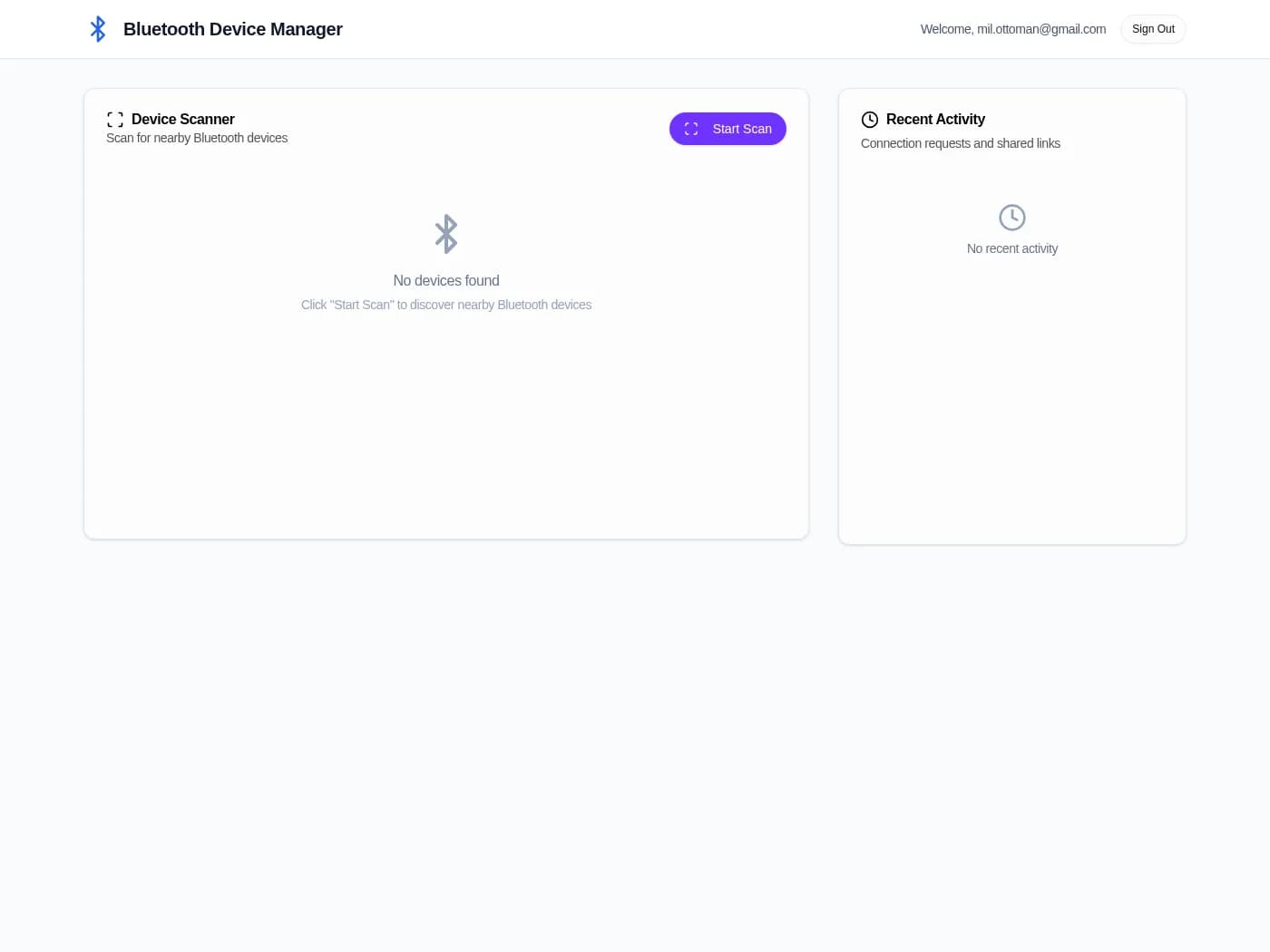 Bluetooth Detection and Link Sharing App