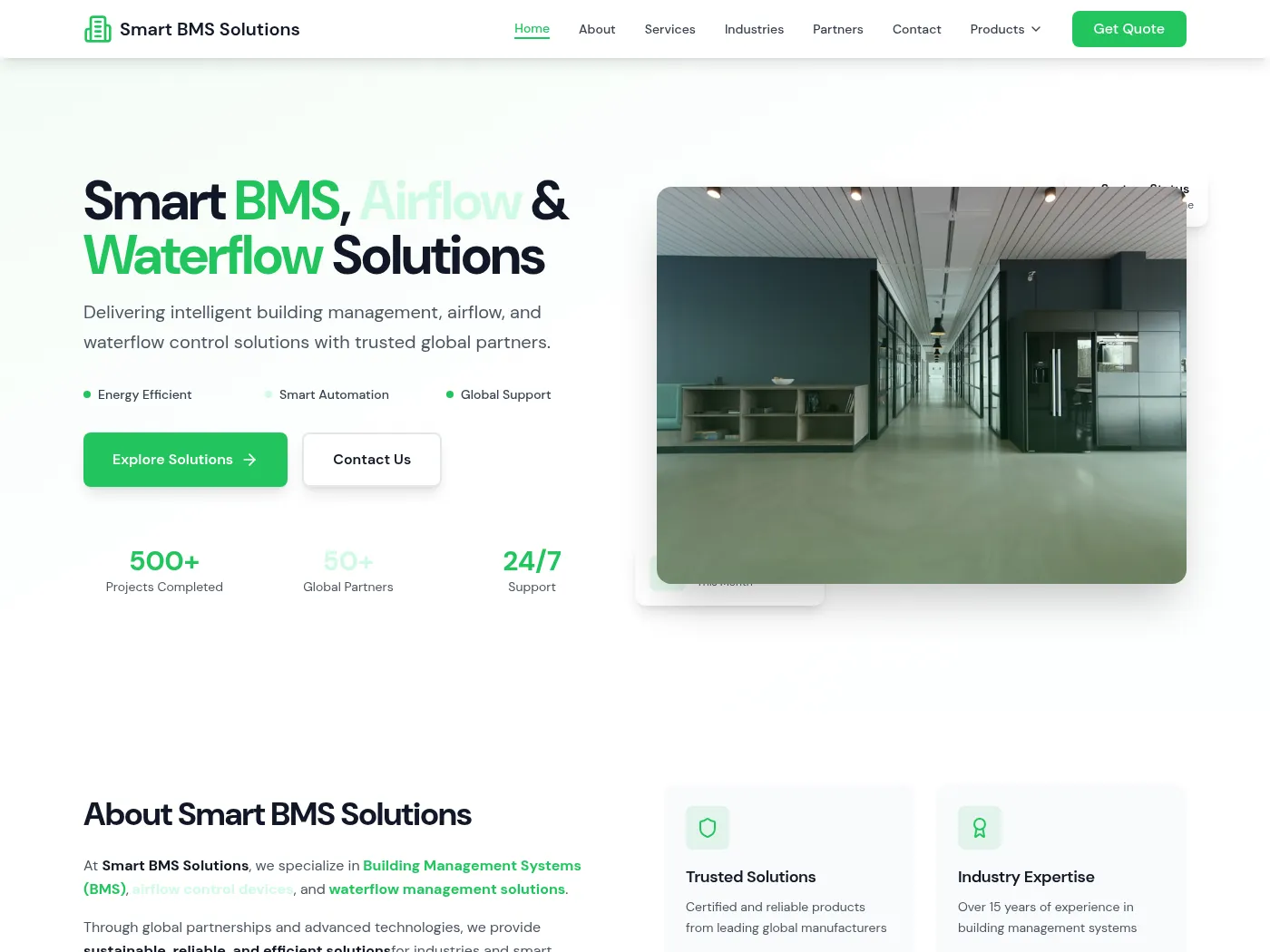 Intelligent BMS, Airflow & Waterflow Solutions Web Portal