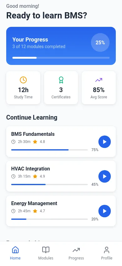 BMS Learning App for Project Managers