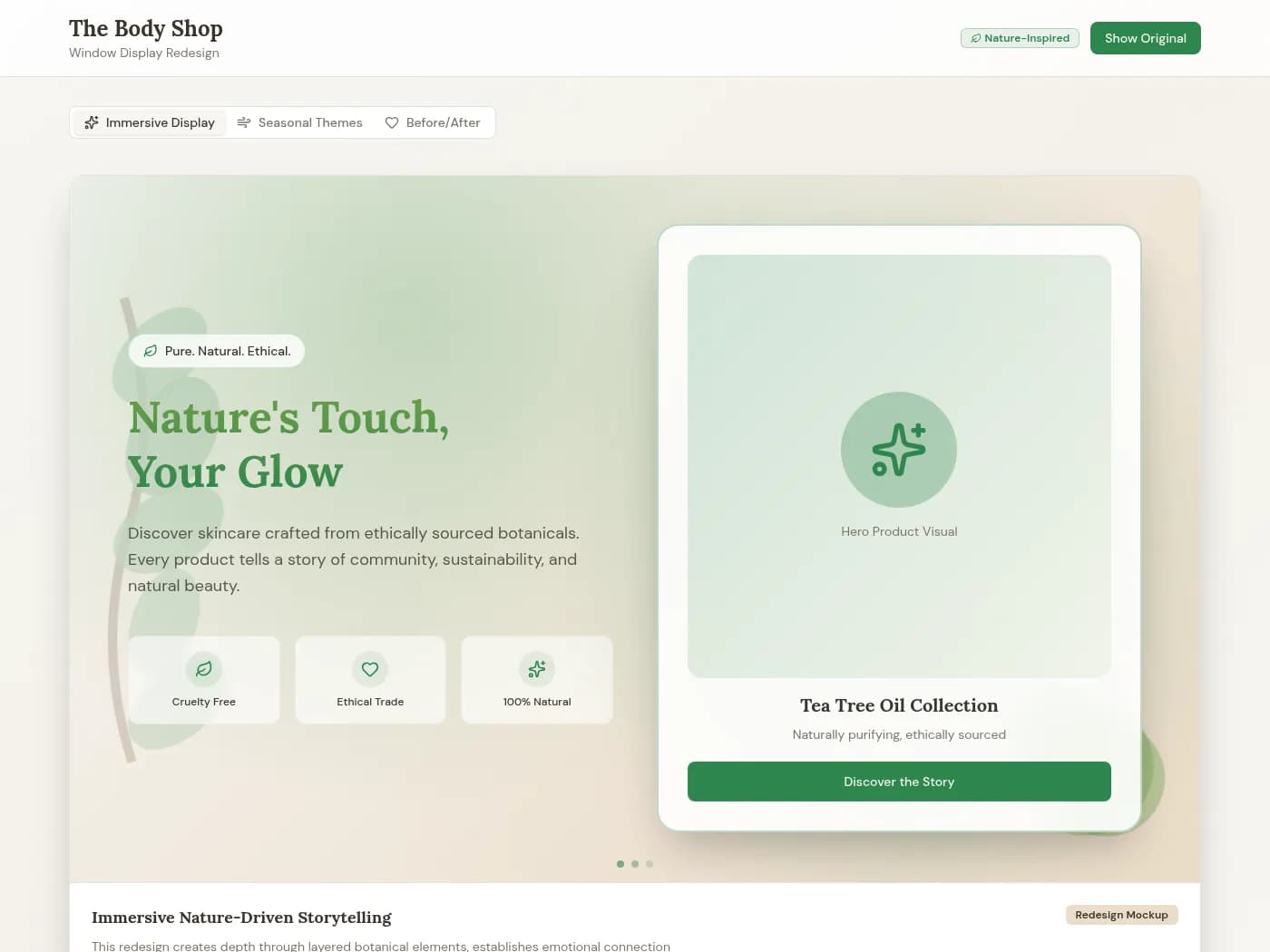 Body Shop Sensory Window Storytelling Redesign