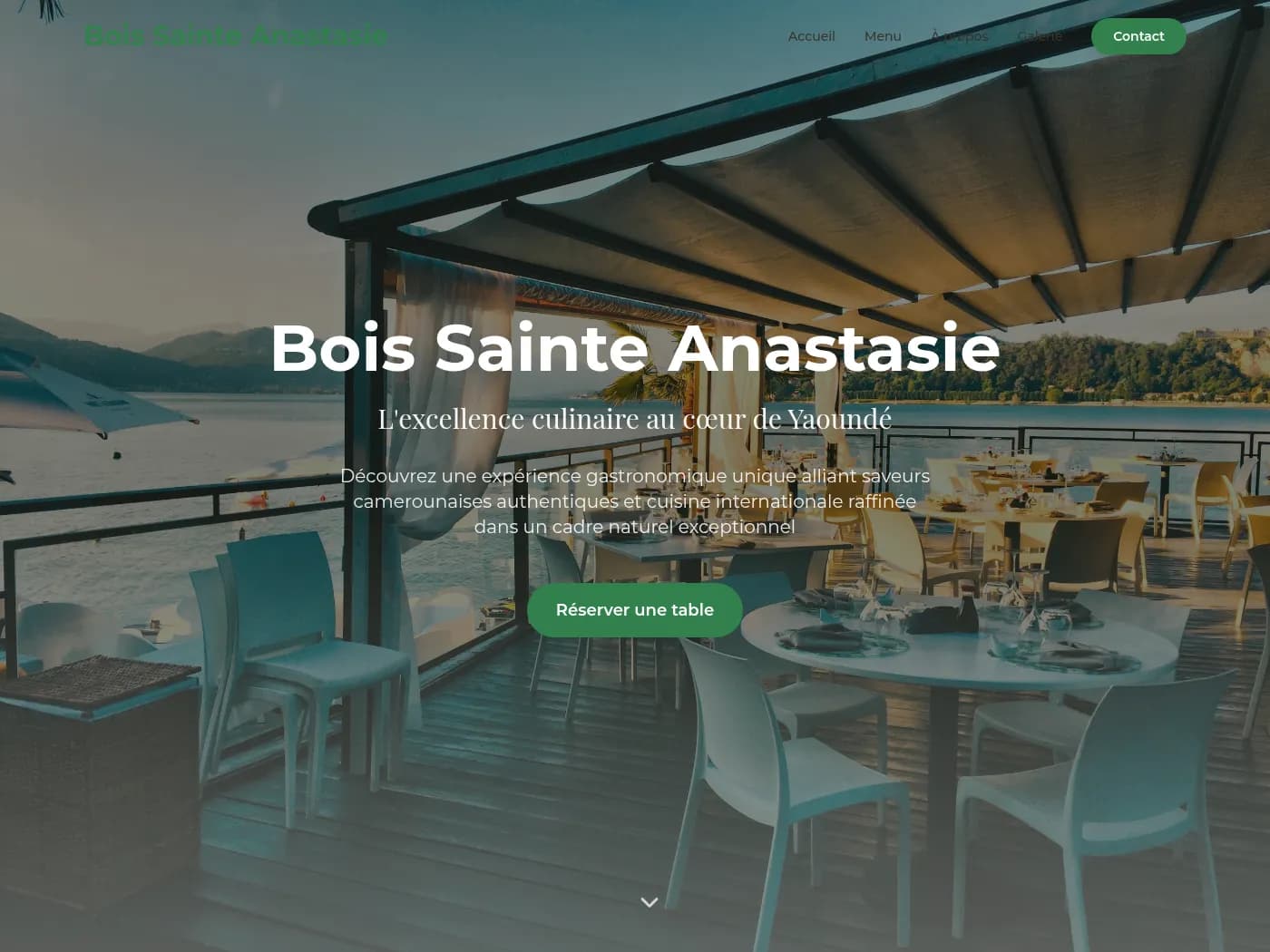 Bois Sainte Anastasie Modern Restaurant Website - Yaoundé, Cameroun