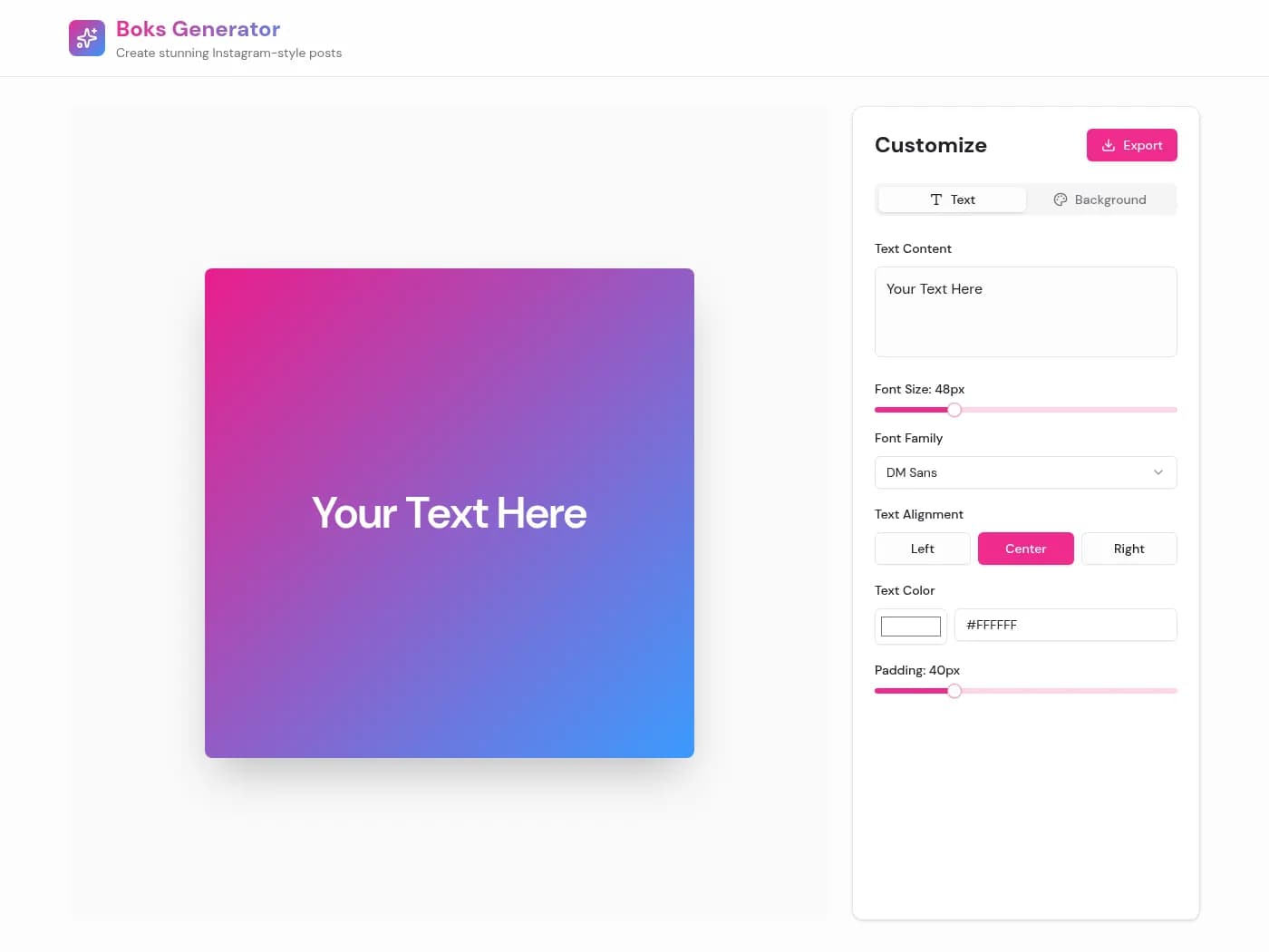 Boks Generator App