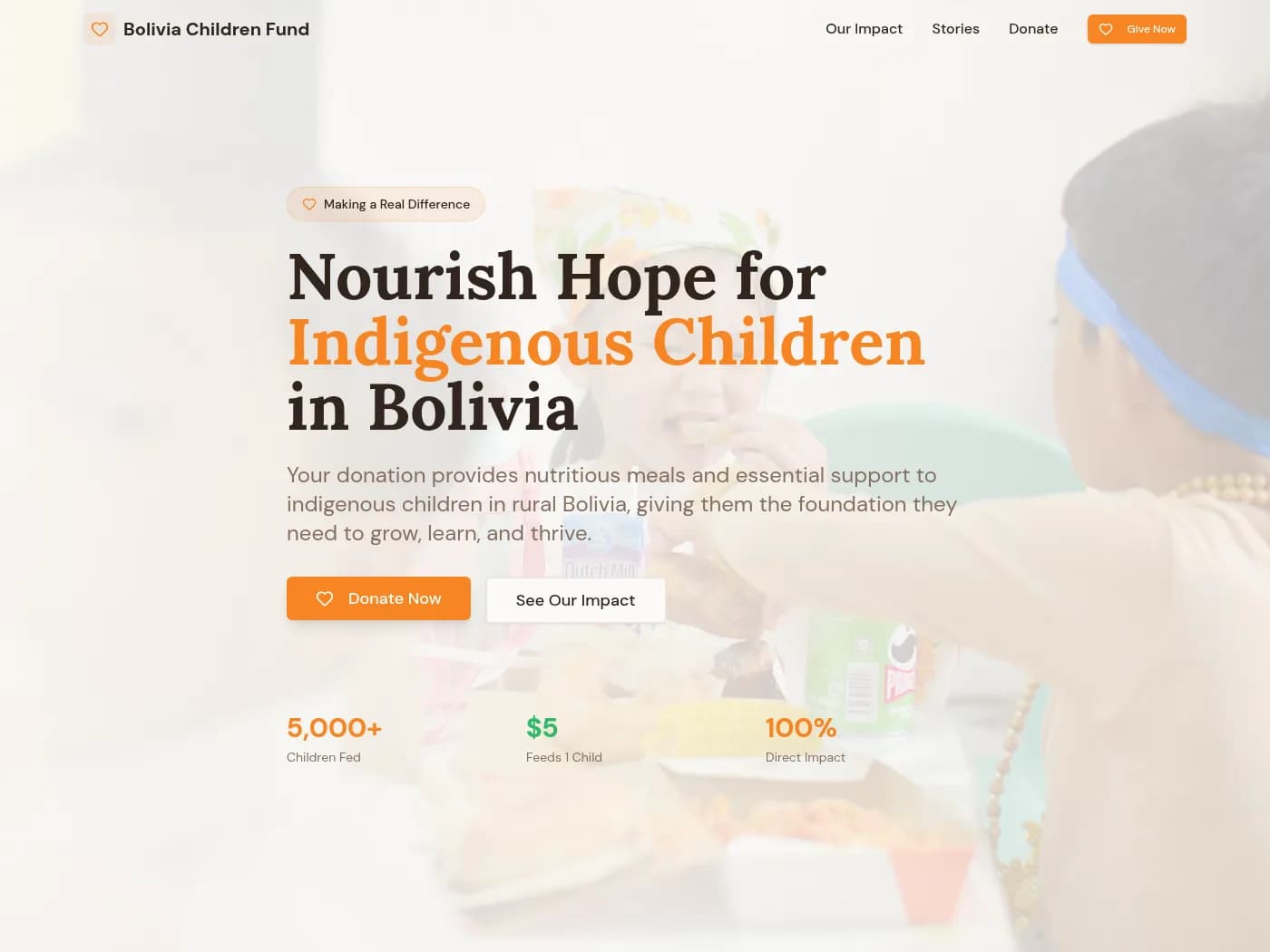 Bolivian Children Donation Platform