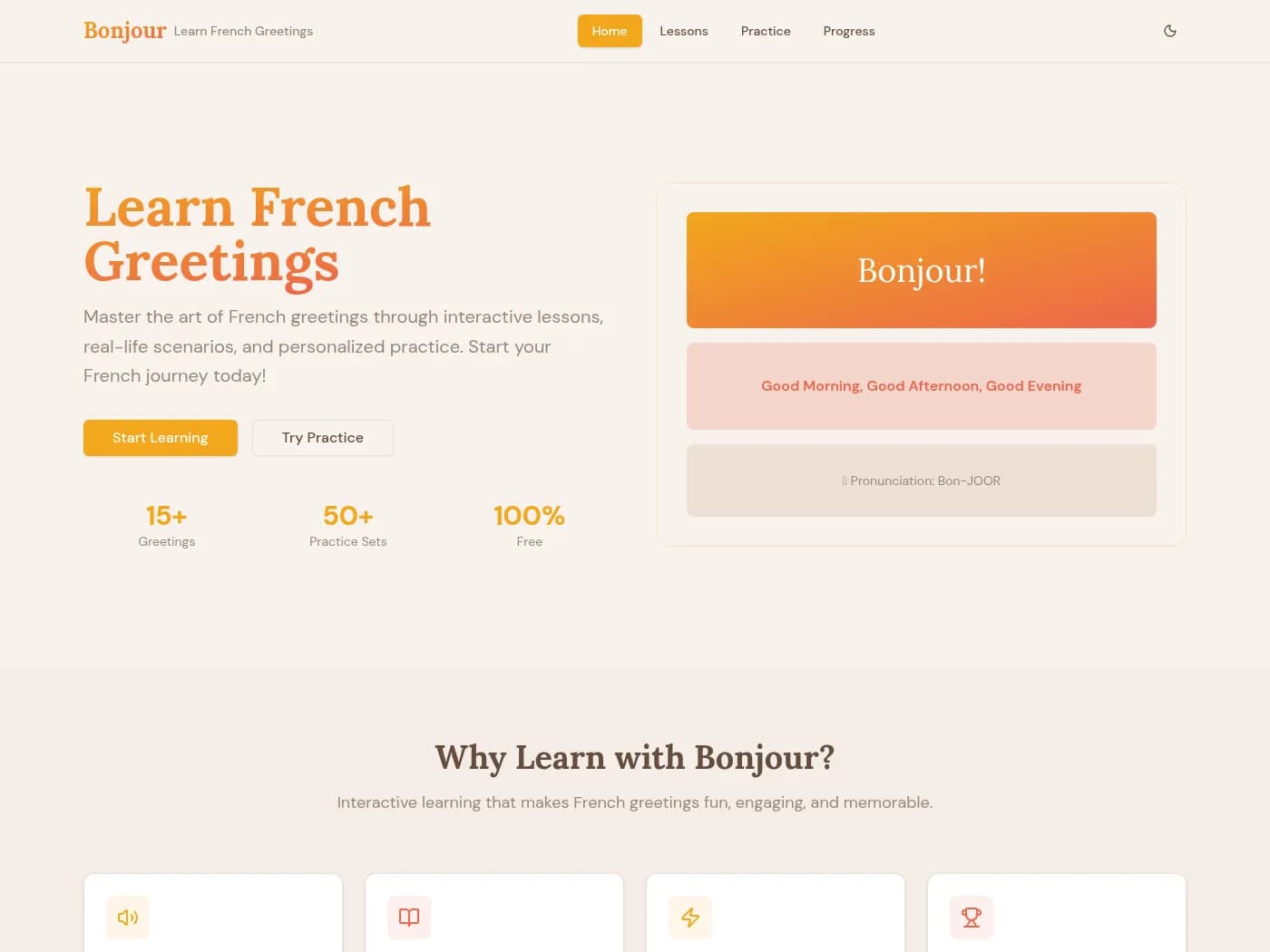 Bonjour Greetings App