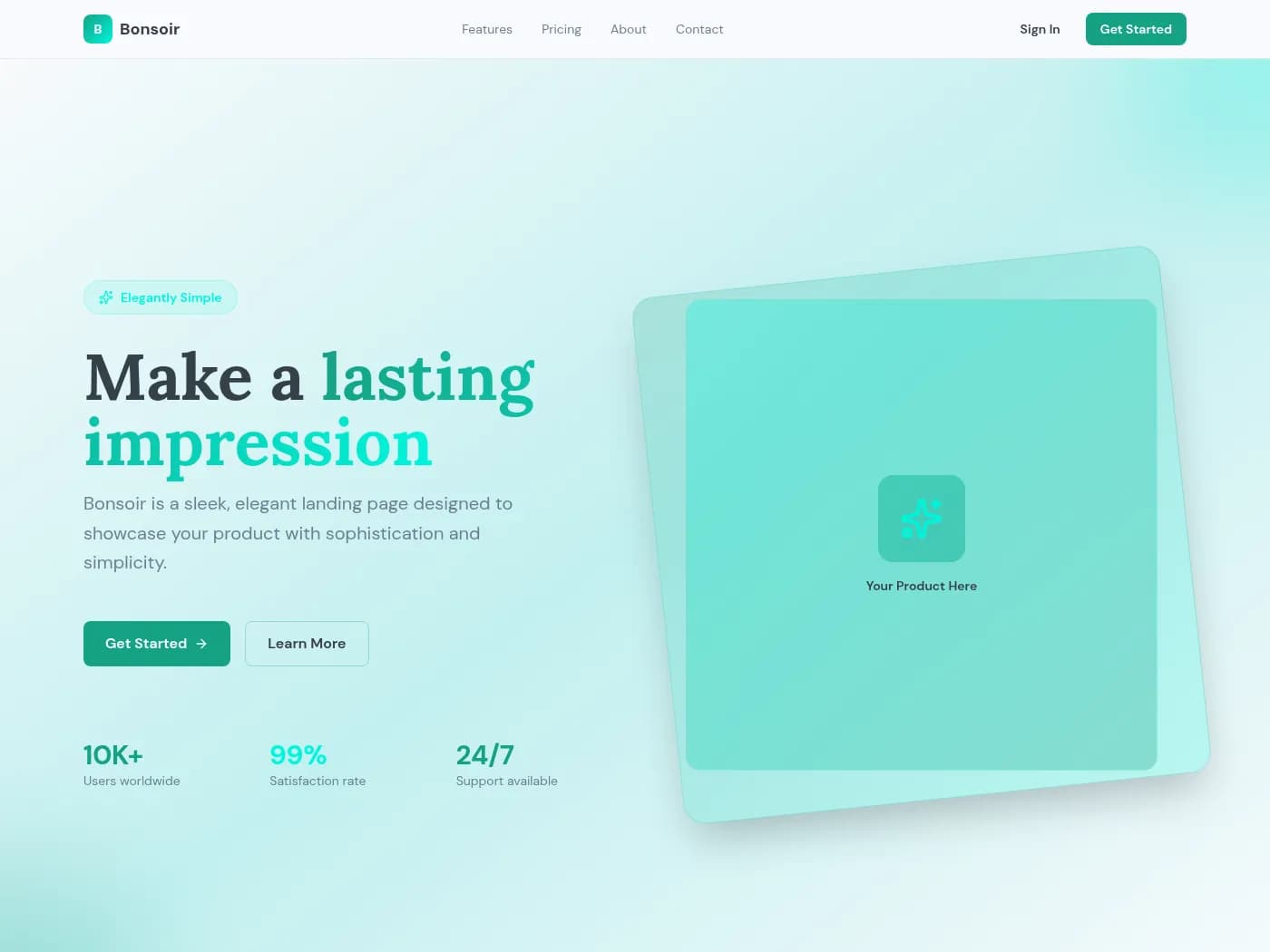 Bonsoir Landing Page