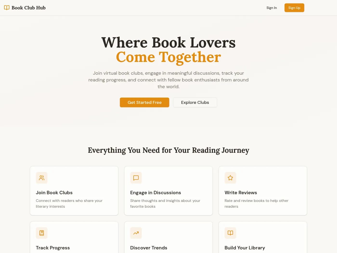 Book Club Hub: Virtual Communities for Book Lovers
