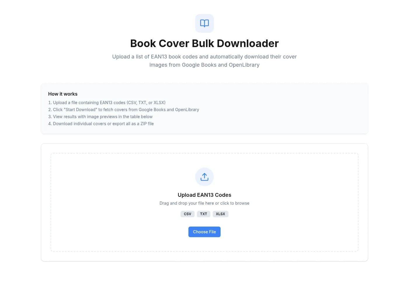 Book Cover Bulk Downloader