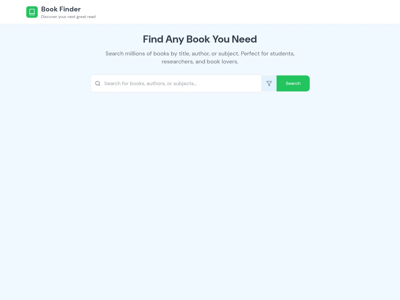 Book Finder: Instant Book Search & Discovery App for Students