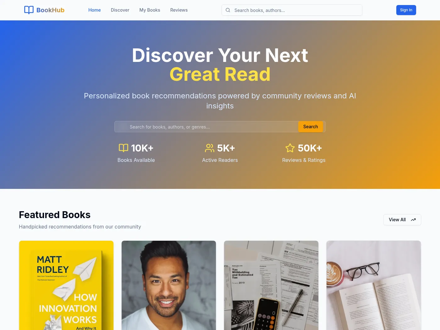 Book Discovery Hub: Personalized Book Recommendation Website