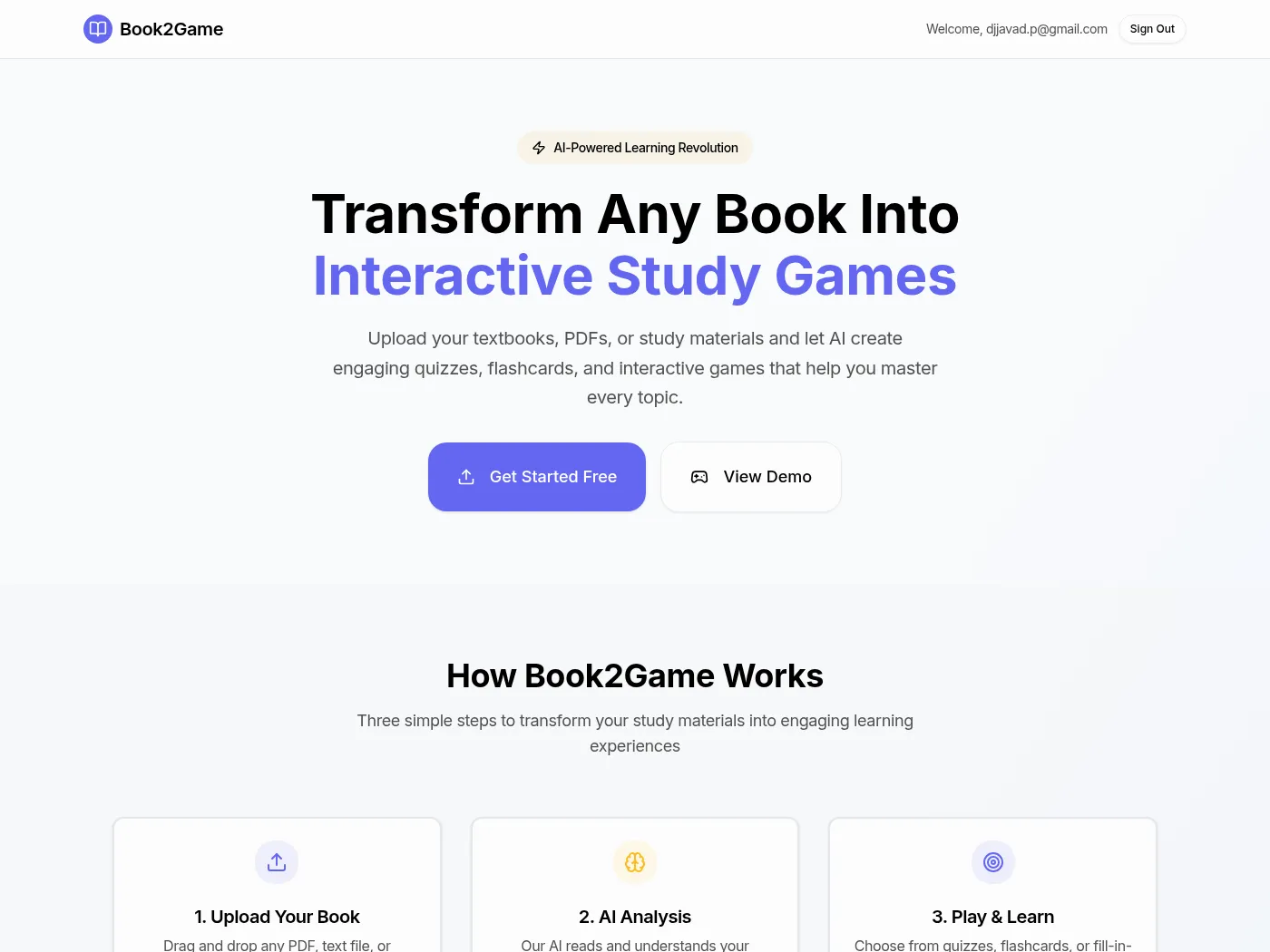 Book2Game: AI-Powered Study Game Generator
