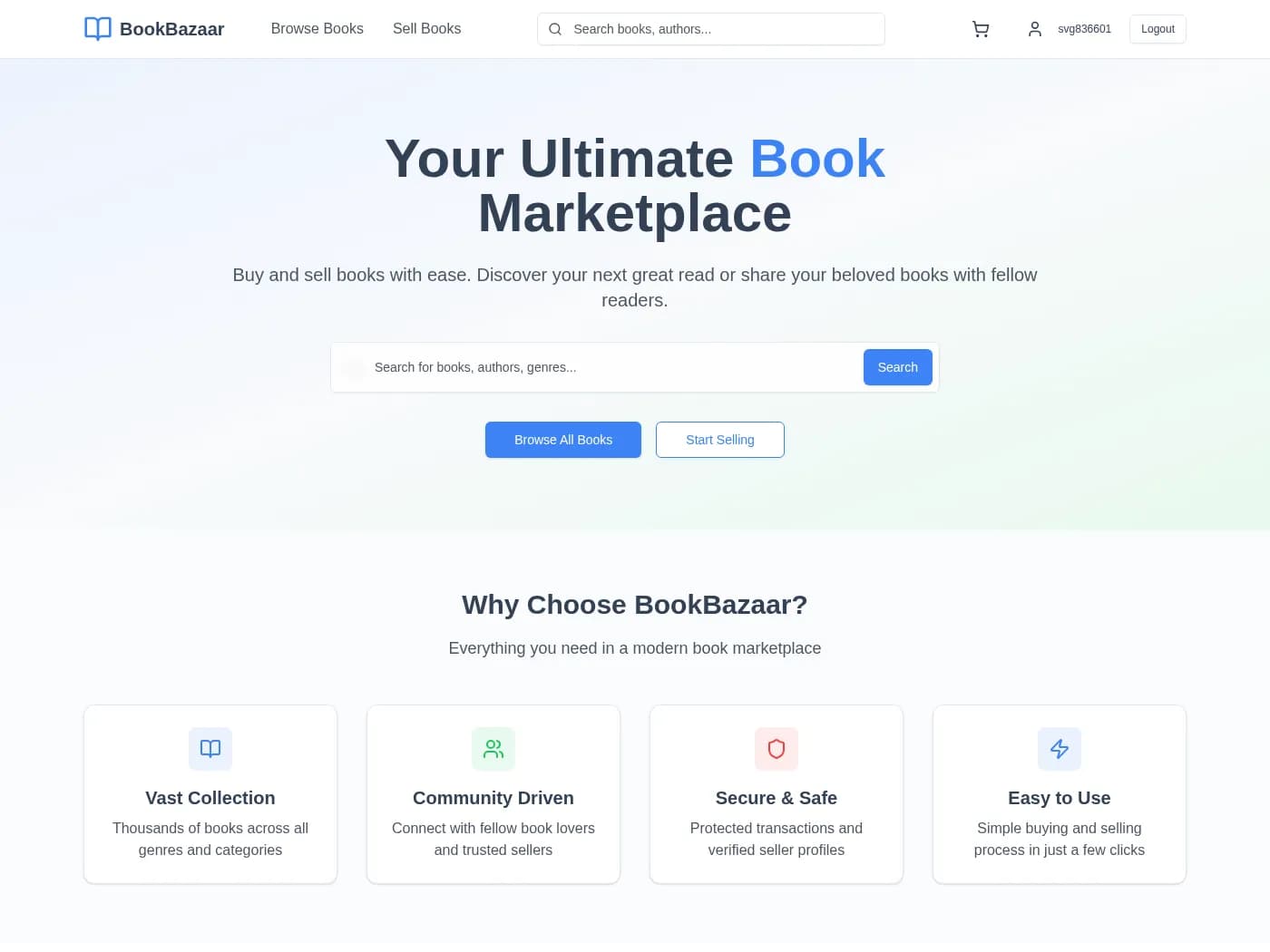 BookBazaar: Full-Stack Book Marketplace Website