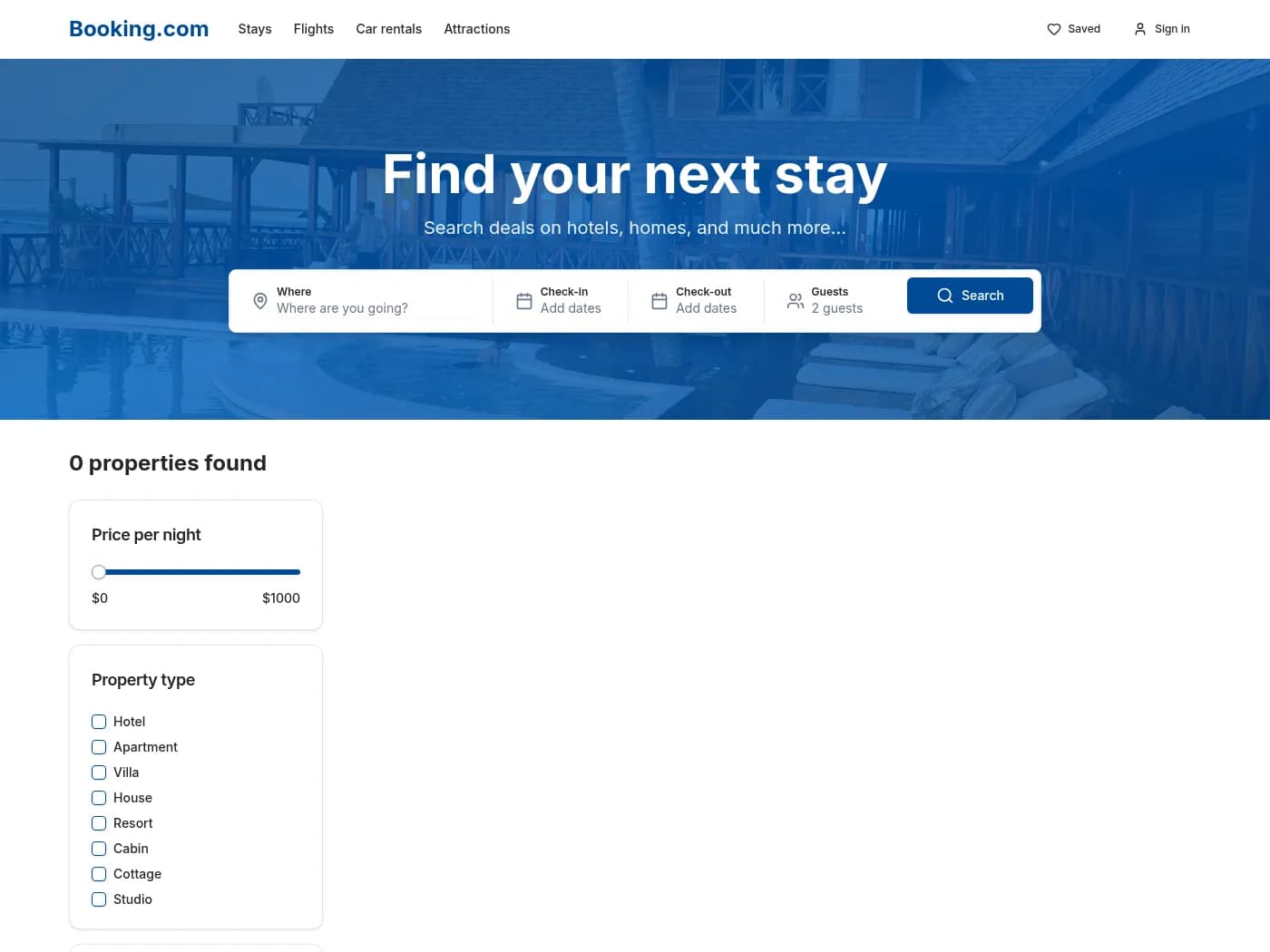Booking.com Clone