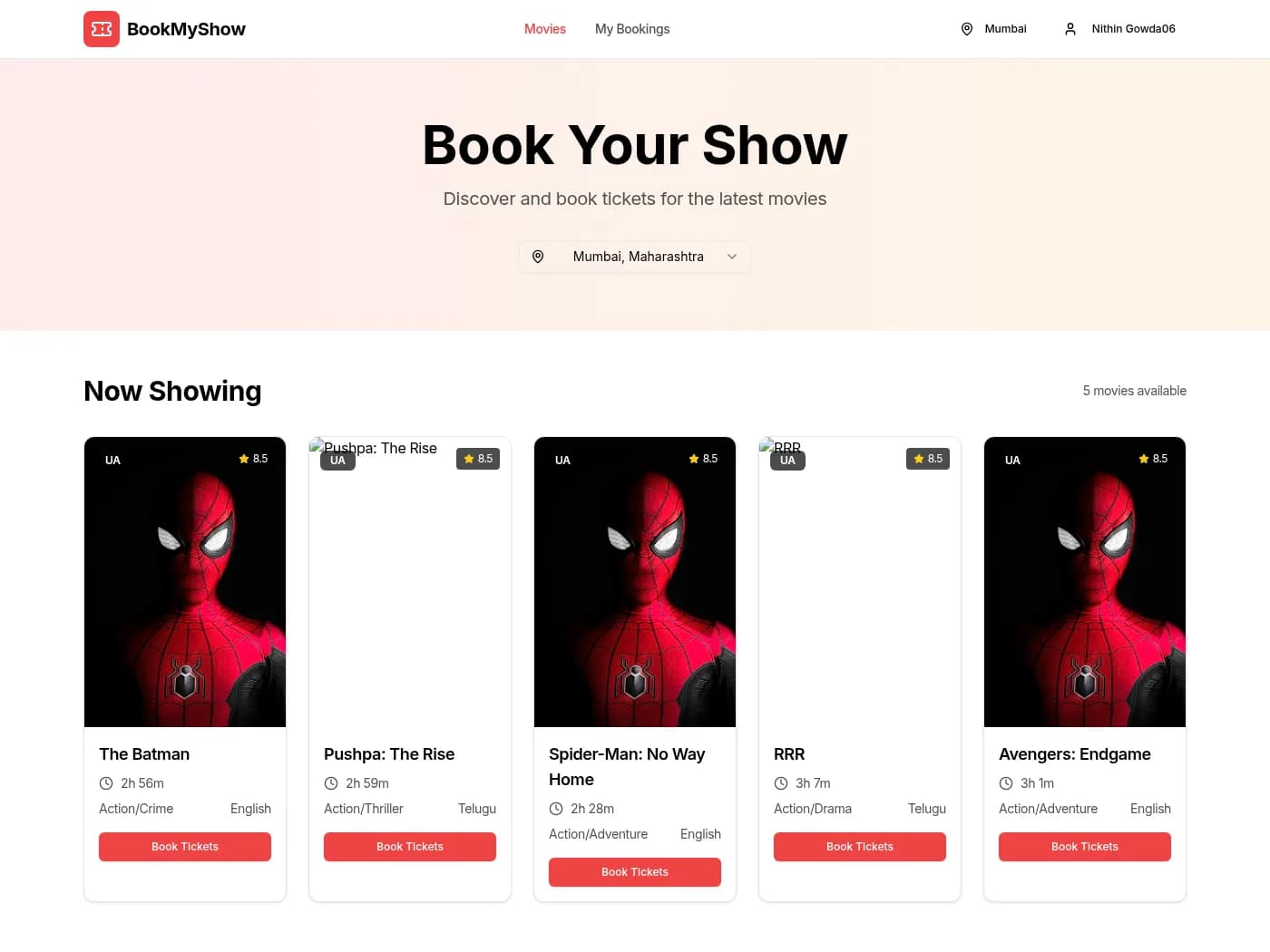 BookMyShow Clone – Movie Ticket Booking Web App with Real-Time Seat Locking & Secure Payments