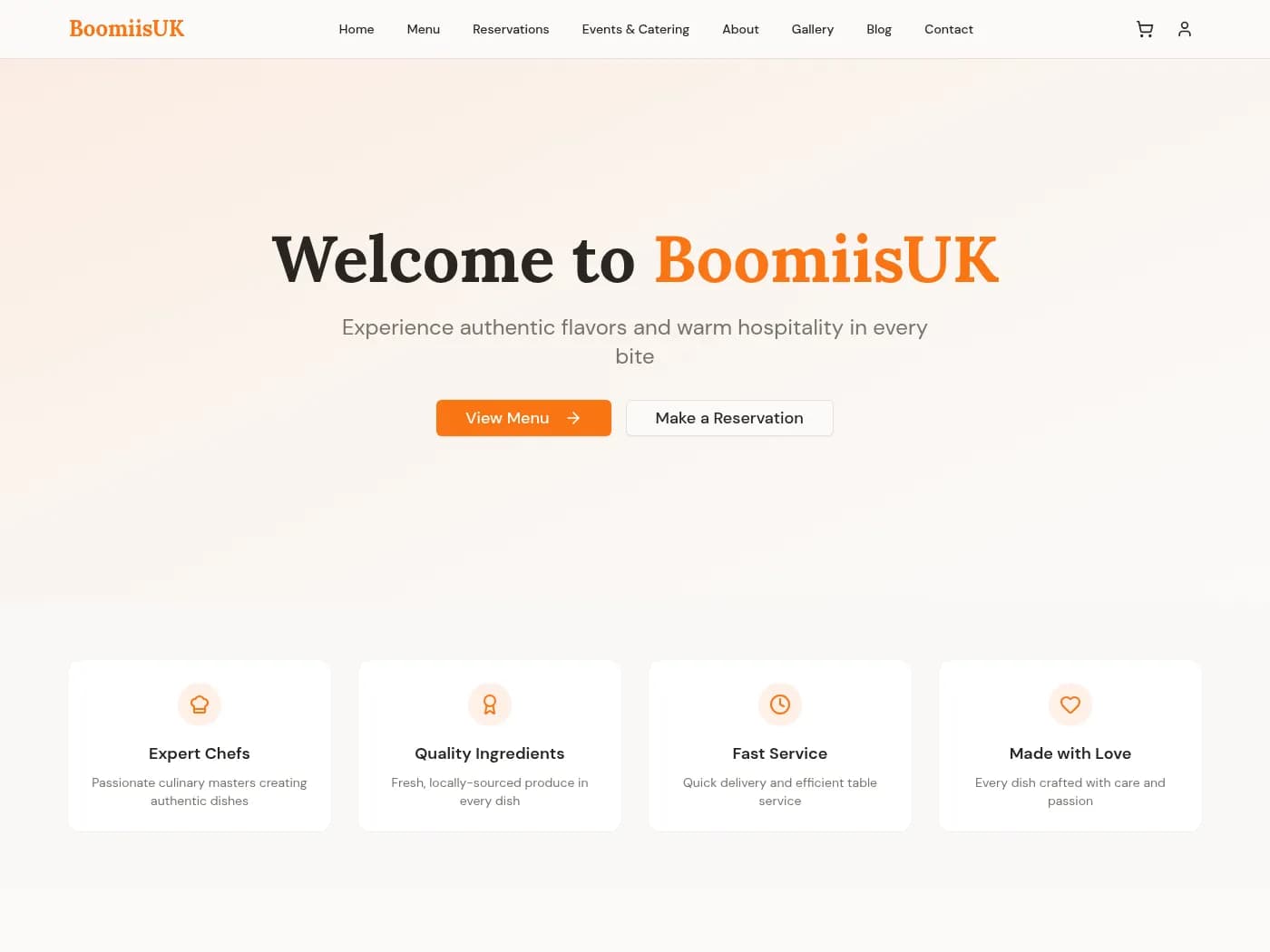 BoomiisUK Reservation & Online Ordering Platform