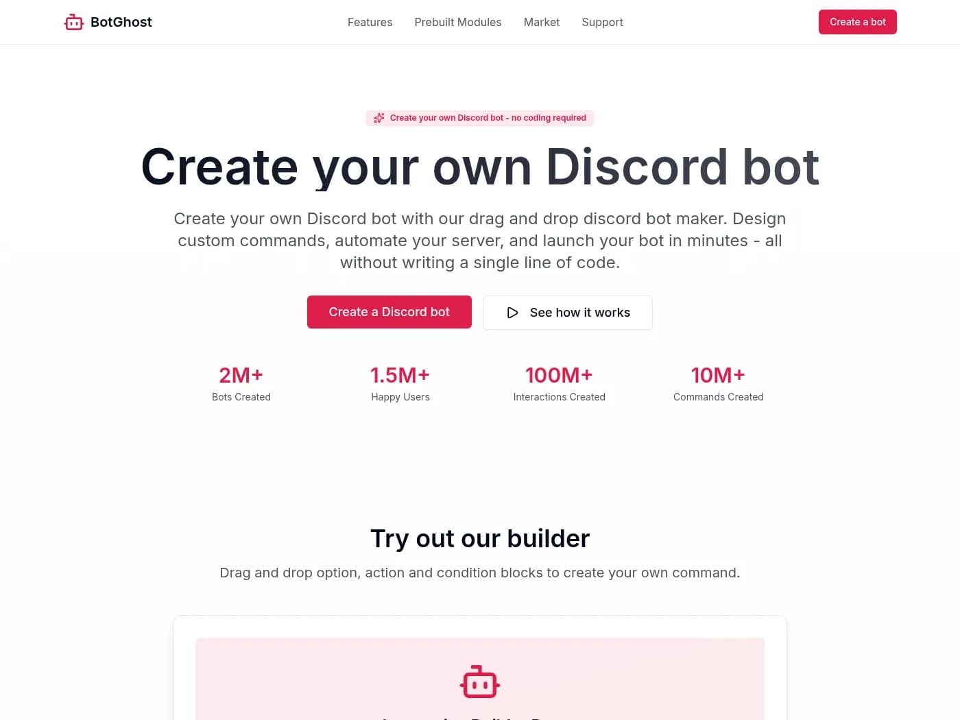 BotGhost Clone - Custom Discord Bot Builder