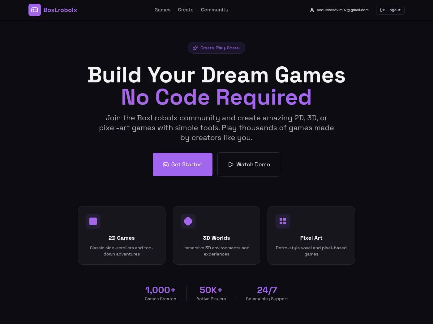 BoxLrobolx Game Creation Platform