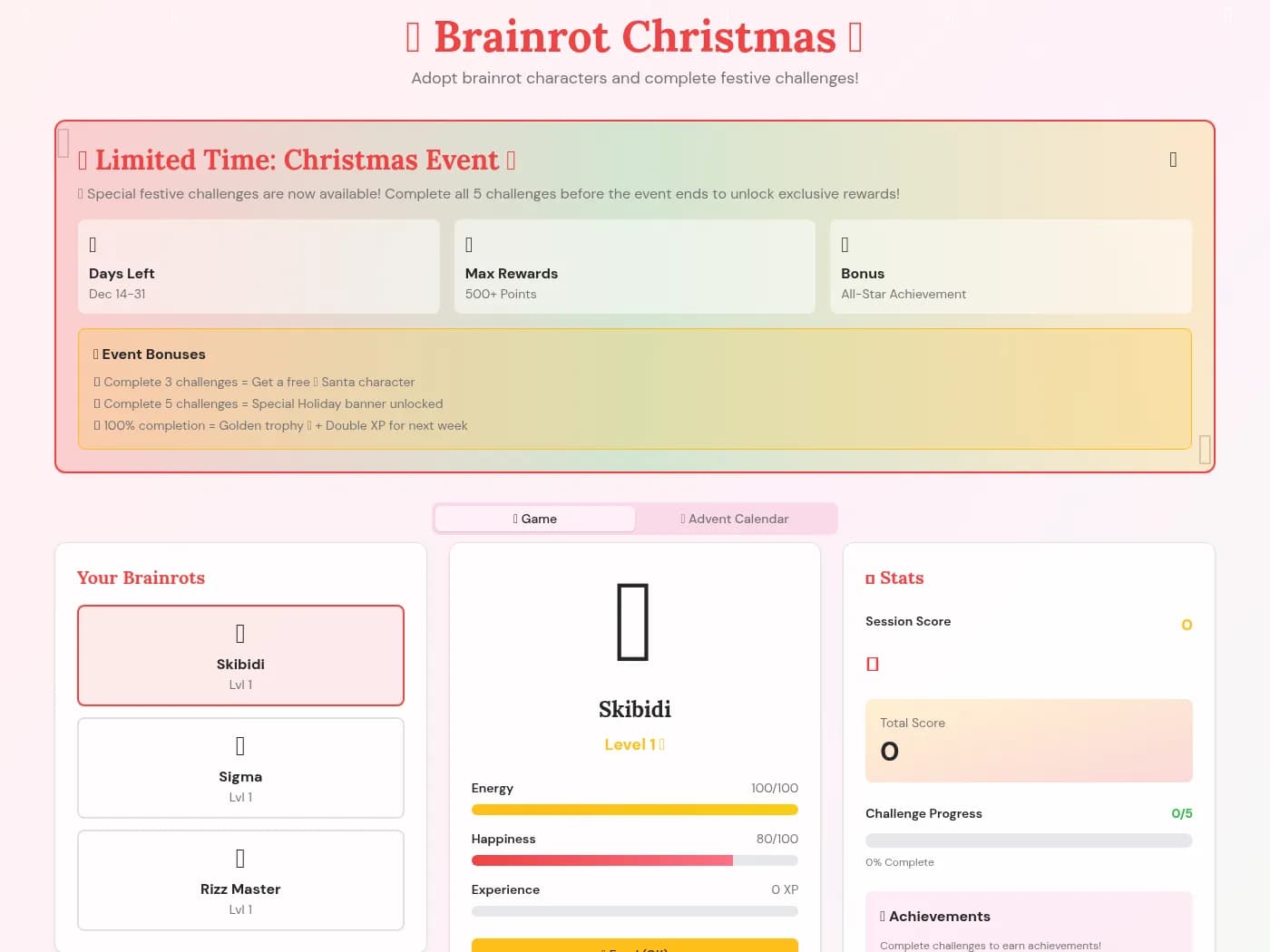 Brainrots Christmas Game Extravaganza