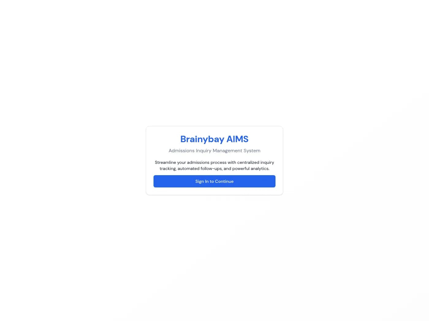 Brainybay Admissions Inquiry Management System