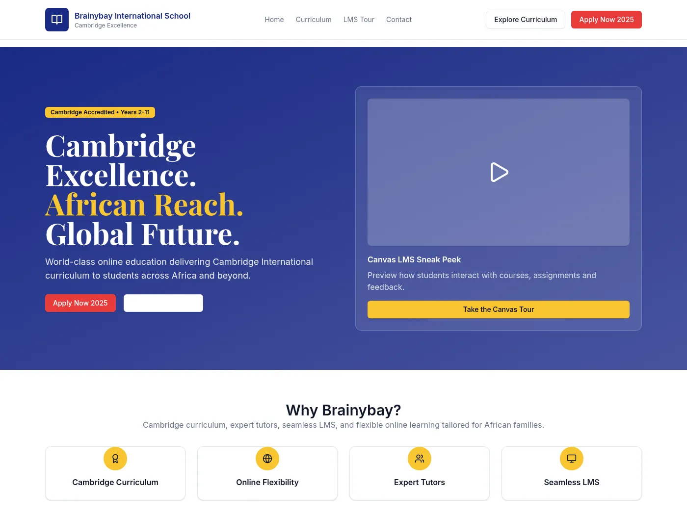 Brainybay International School: Cambridge Online Excellence Portal for Africa & Beyond
