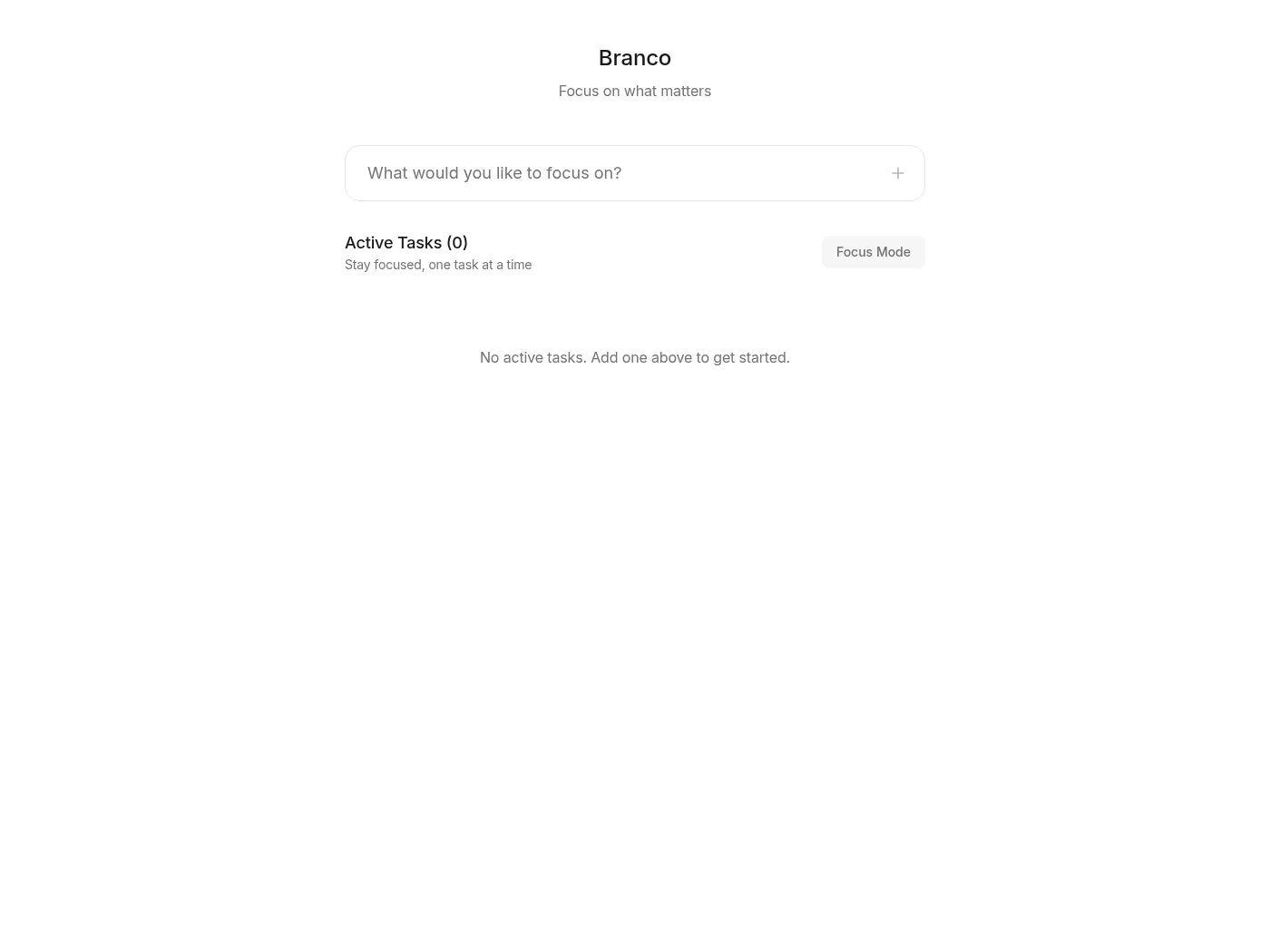 Branco: Minimalist Productivity Web App