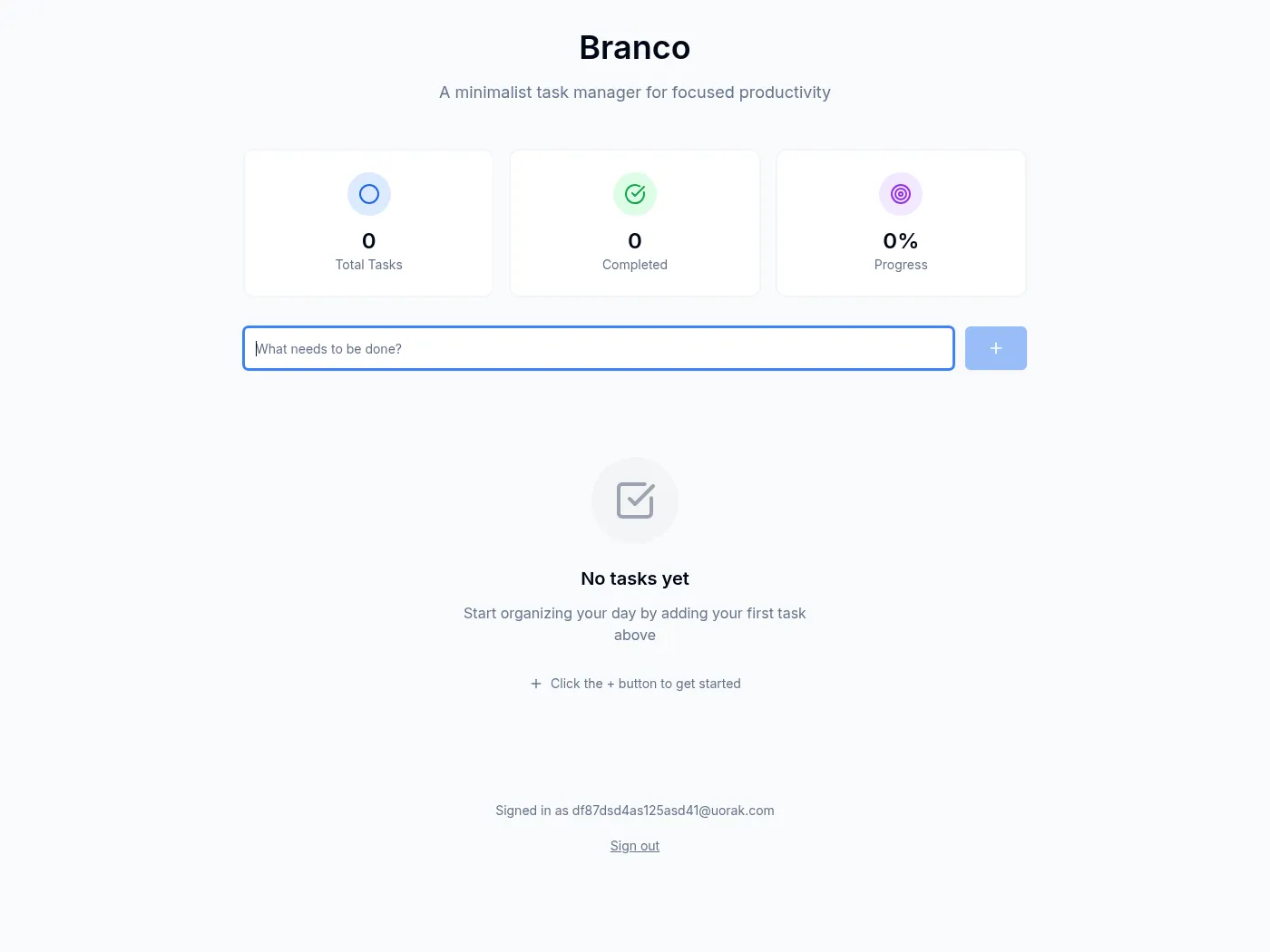 Branco - Minimalist Task Manager