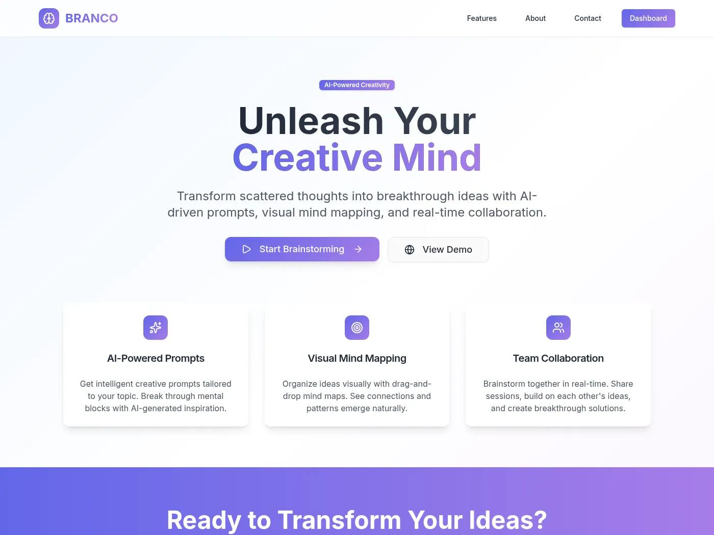 BRANCO - AI-Powered Creative Brainstorming Tool