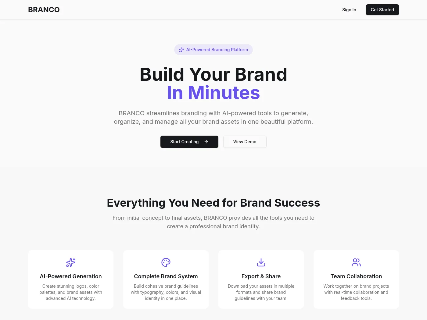 BRANCO – AI-Powered Branding Toolkit