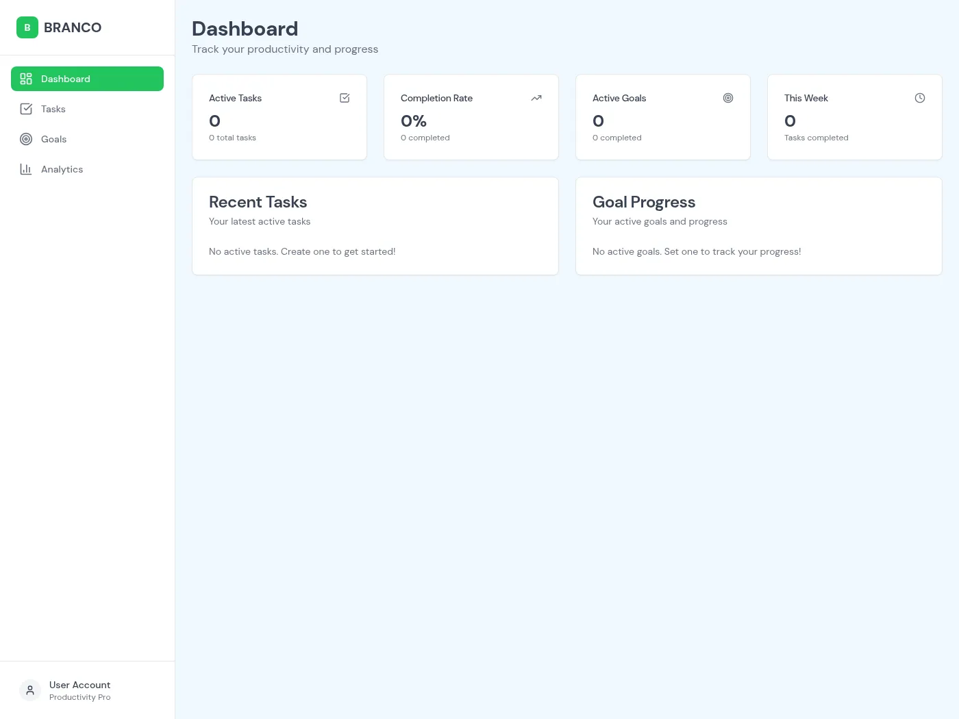BRANCO: Smart Task and Productivity Dashboard