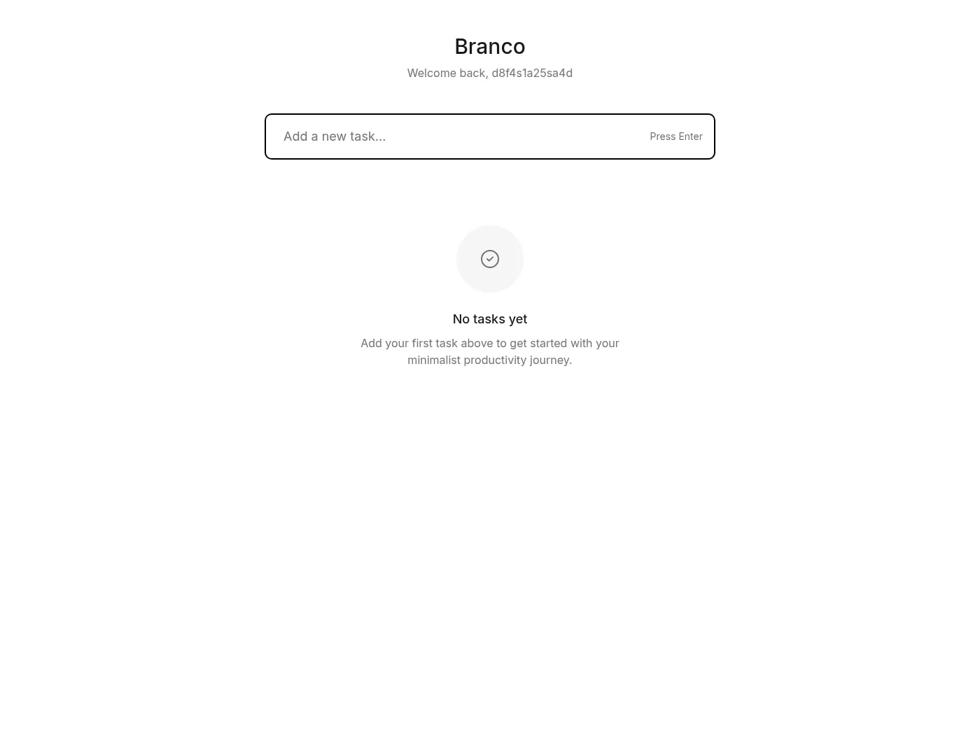 Branco – Minimalist Task Organizer